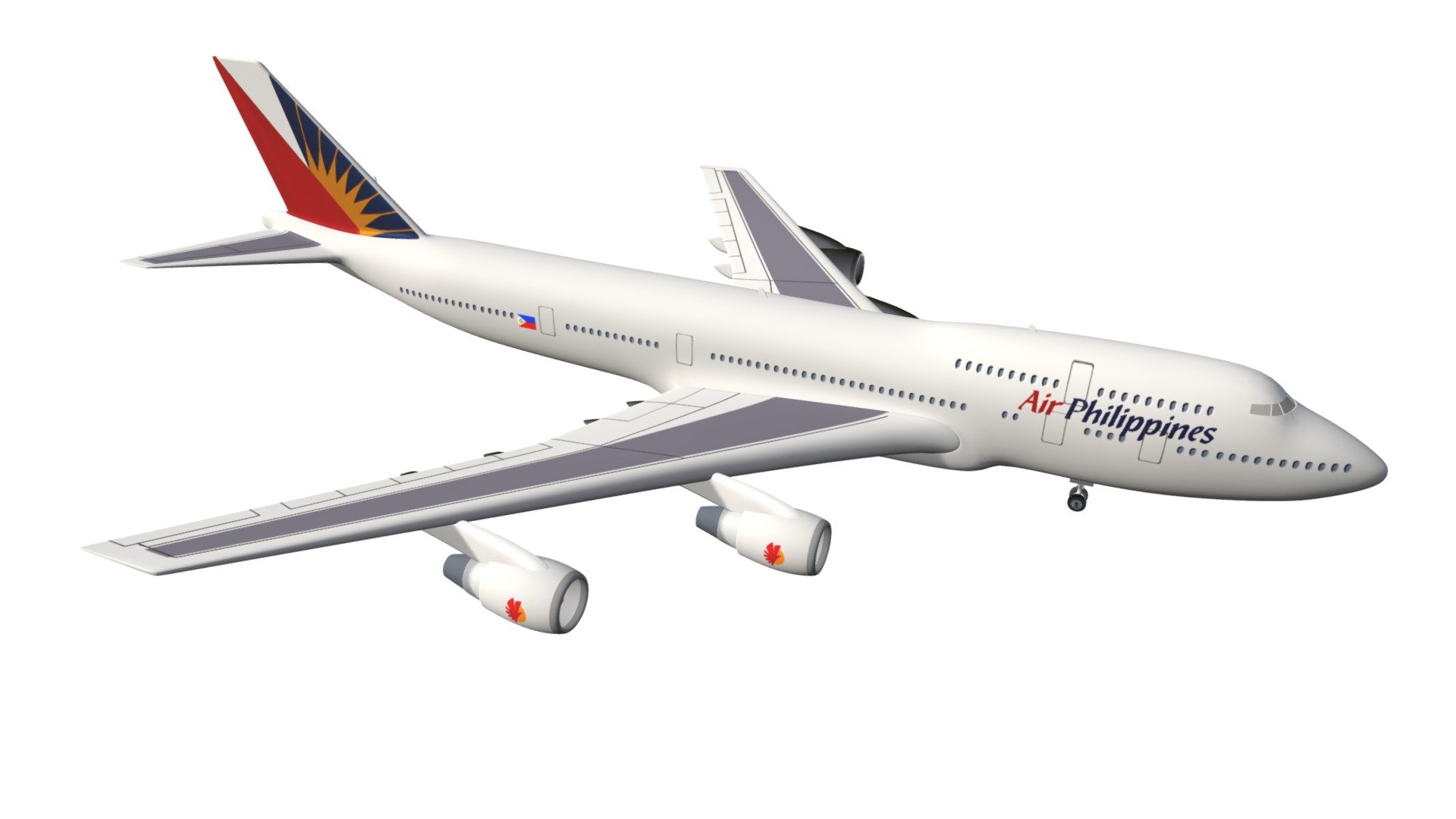 Boeing 747 3D Philippine Airlines - Buy Royalty Free 3D model by ...