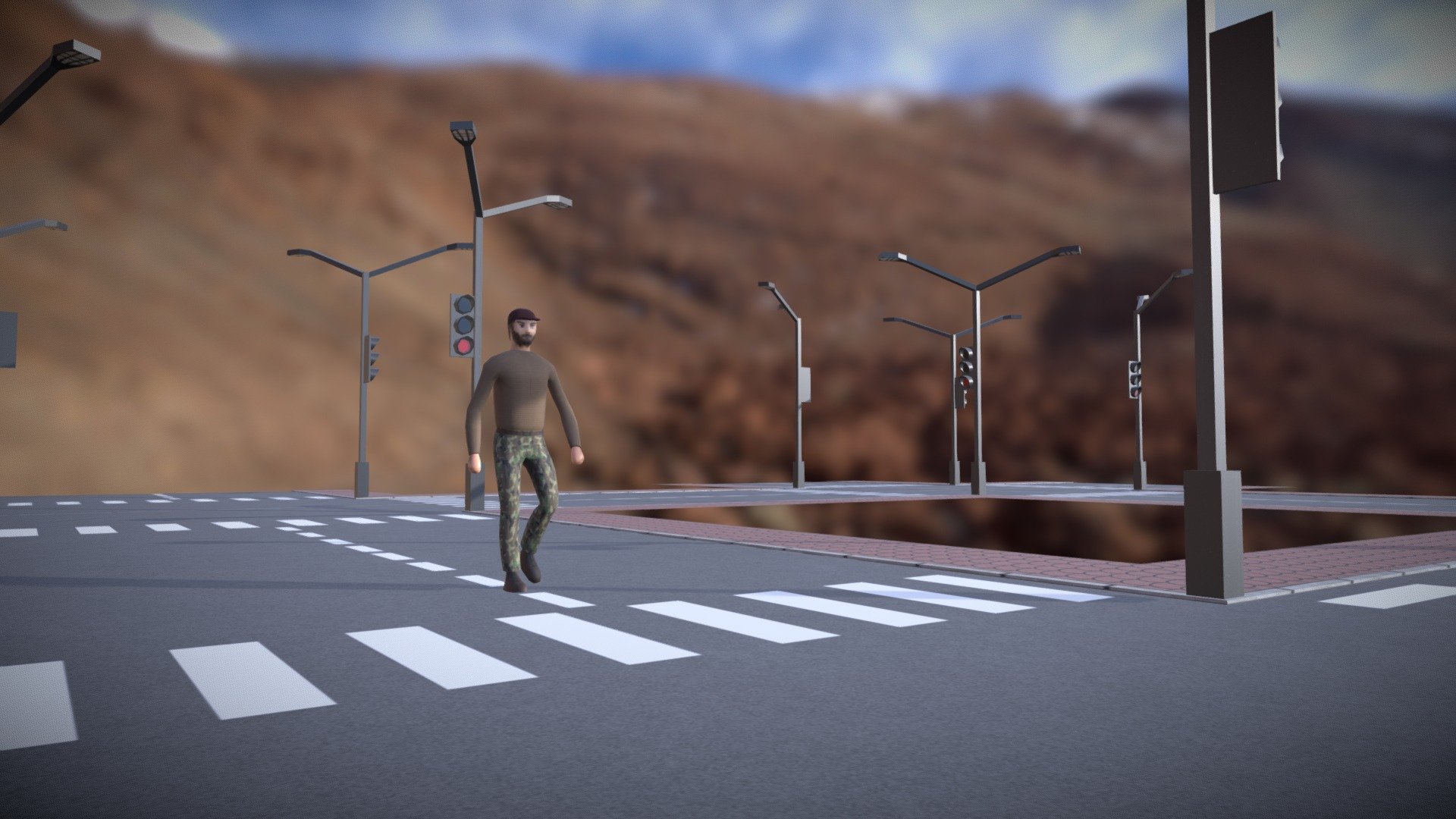 Man on the road - 3D model by alex_demin [4eddb48] - Sketchfab