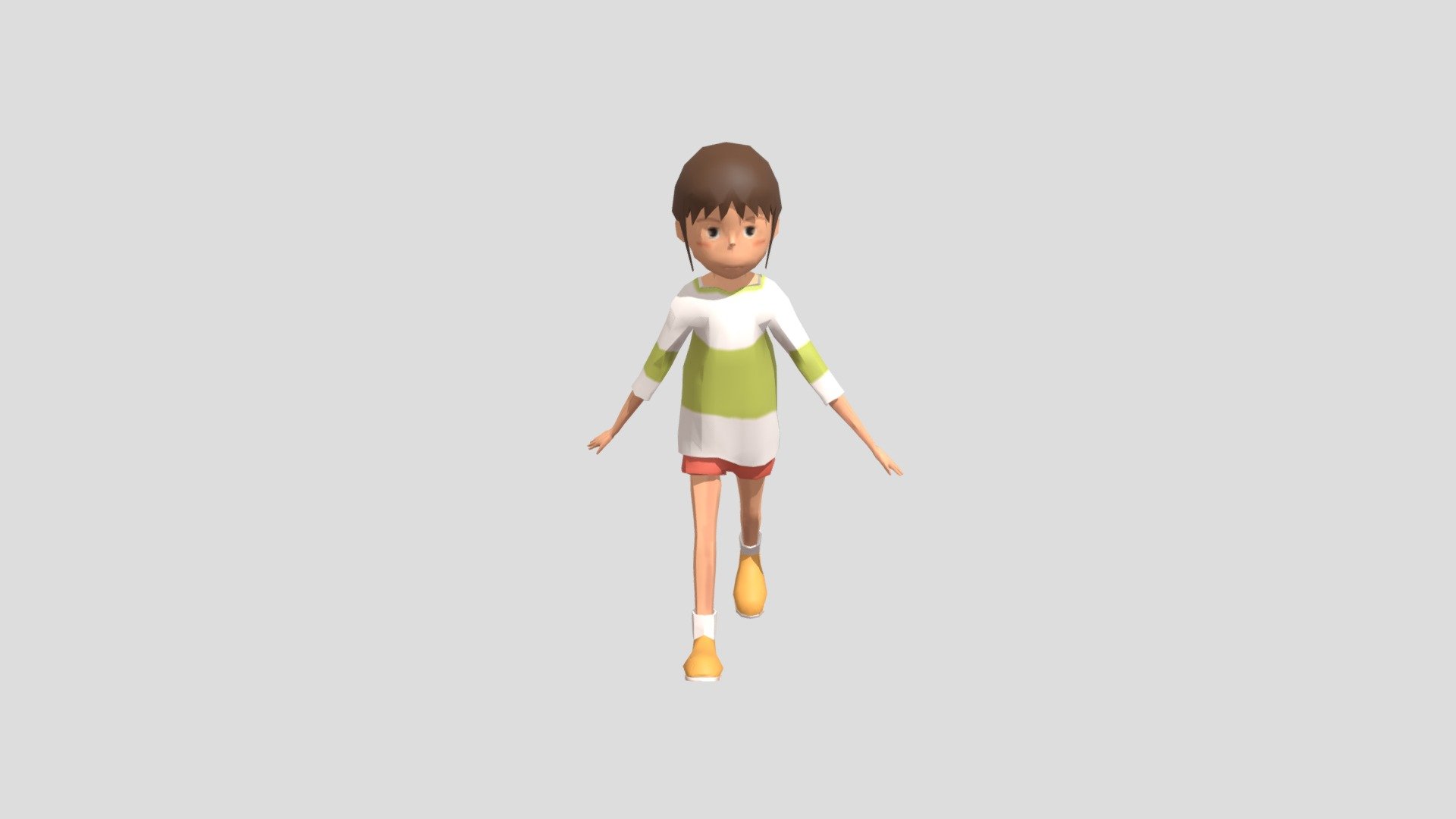 Chihiro Rig and walk animation - 3D model by Yooks (@Yoooks) [4ee5d20 ...