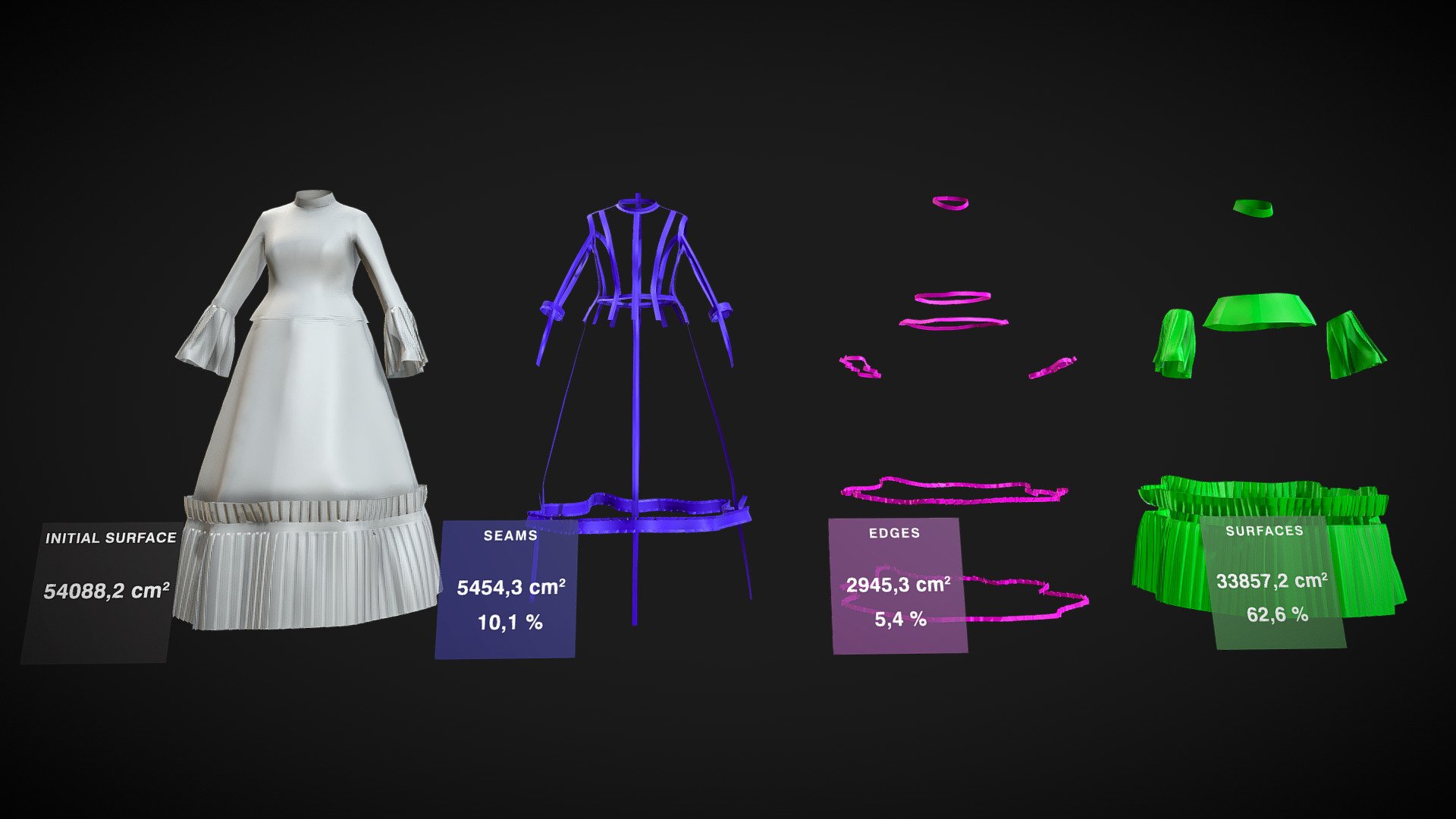 Digital twin of costume #8 – Segmented surface - Download Free 3D model ...