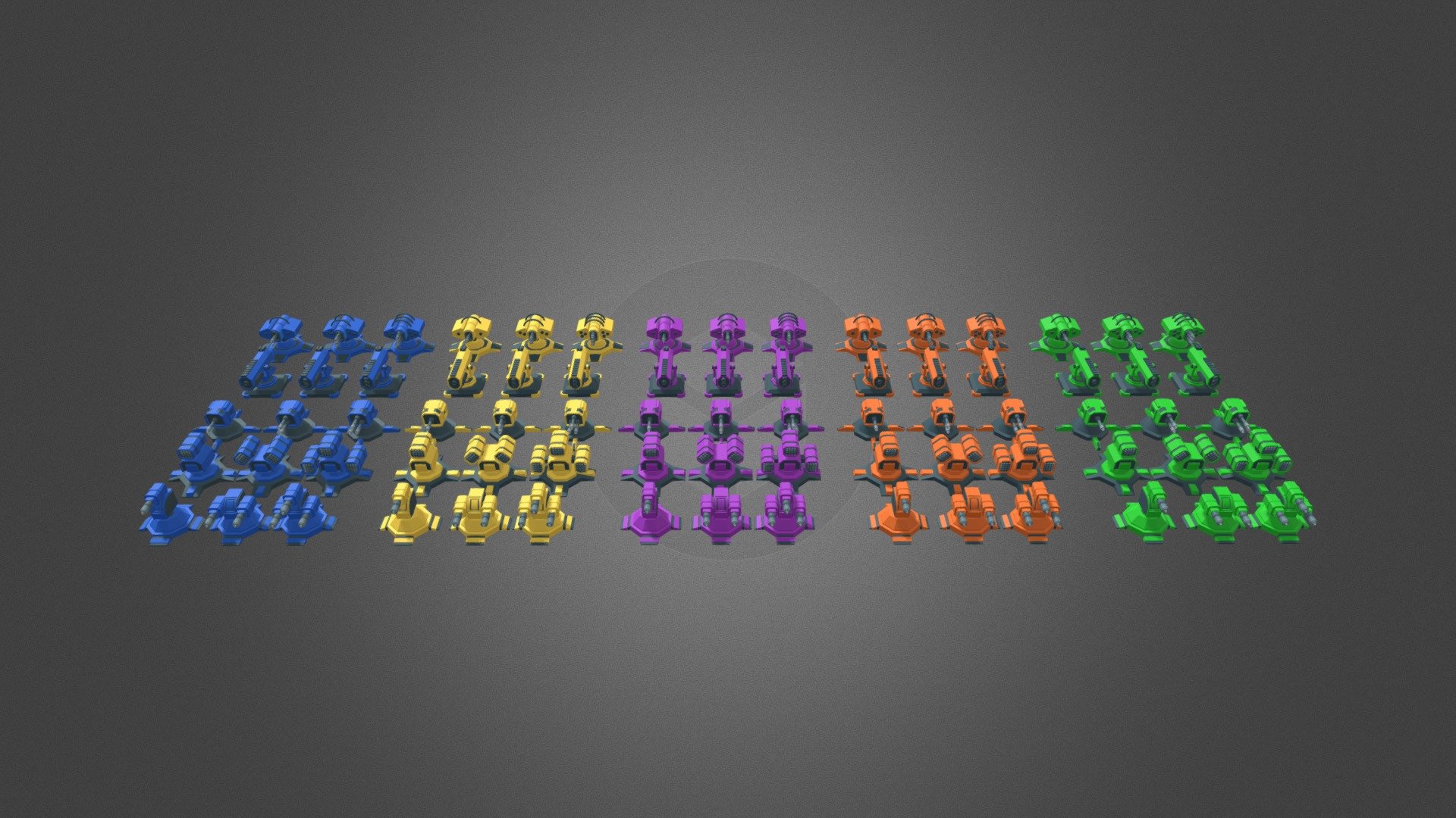 Sci-Fi Low Poly Turret Pack - 3D model by 3dcraftstudio ...