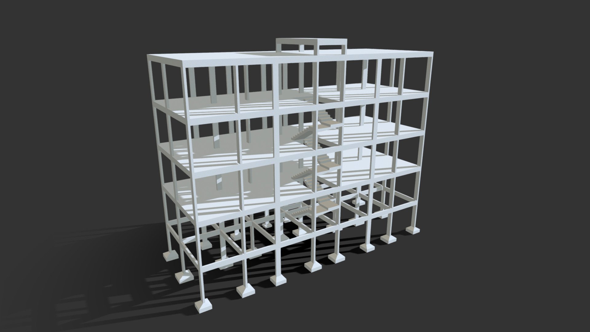 Modelo Estrutural de um edifício de uso misto - 3D model by ...