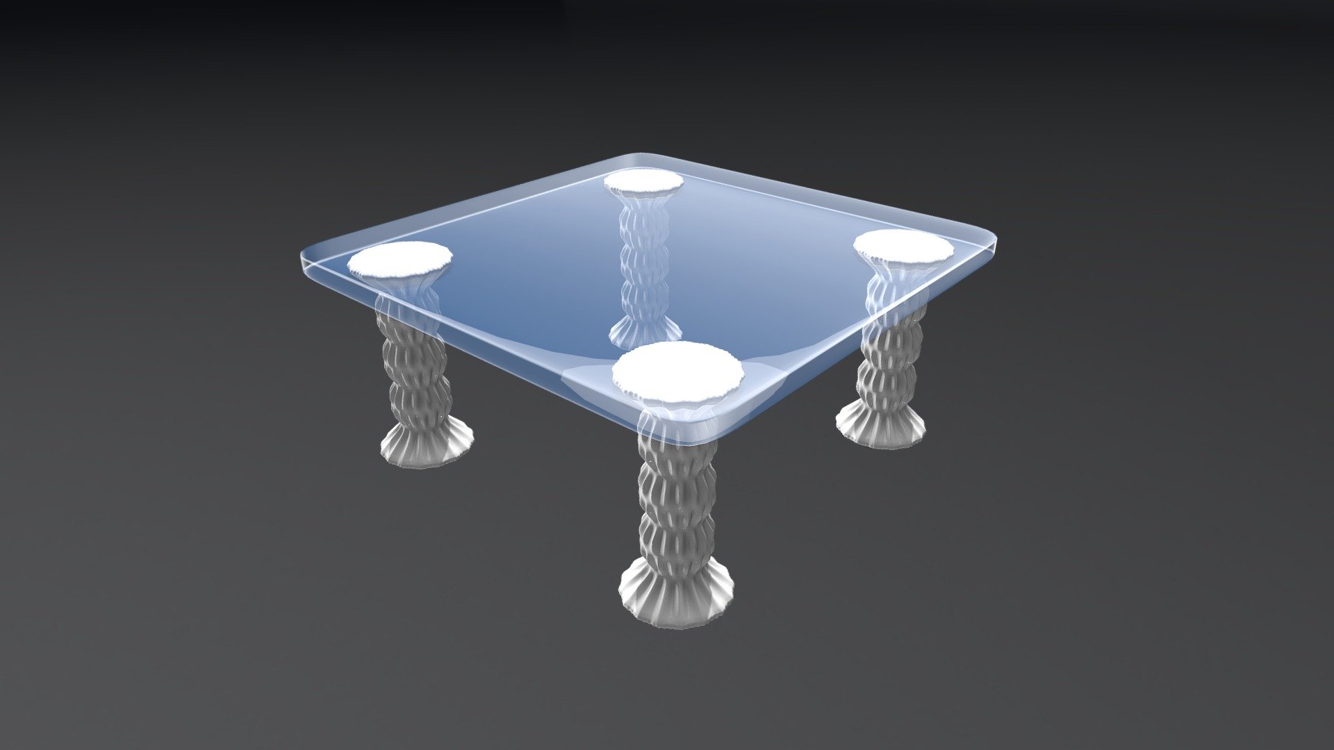 table blue glass with white columns - 3D model by Marco Fischer (@a2e ...
