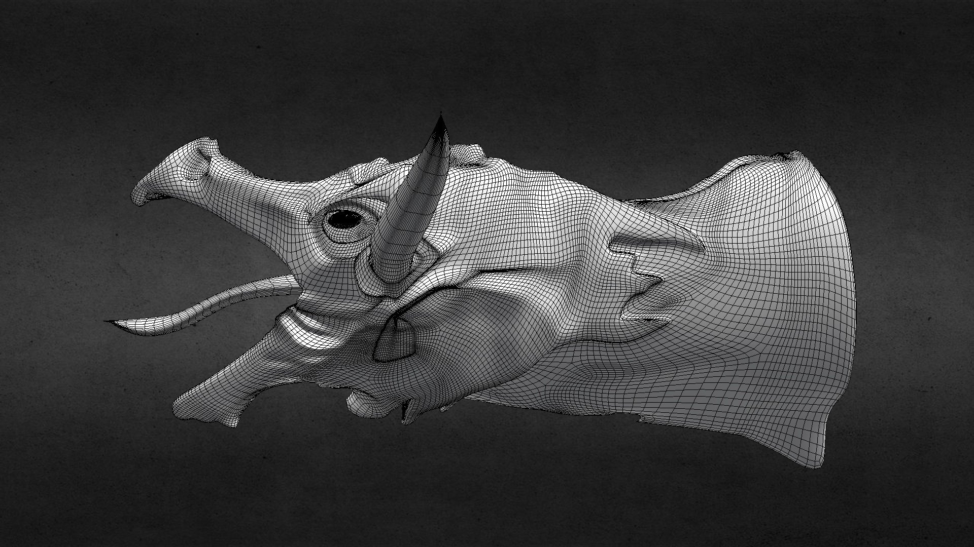 Monster Head (Wireframe) - 3D model by Hannah (@htgilmore24601 ...