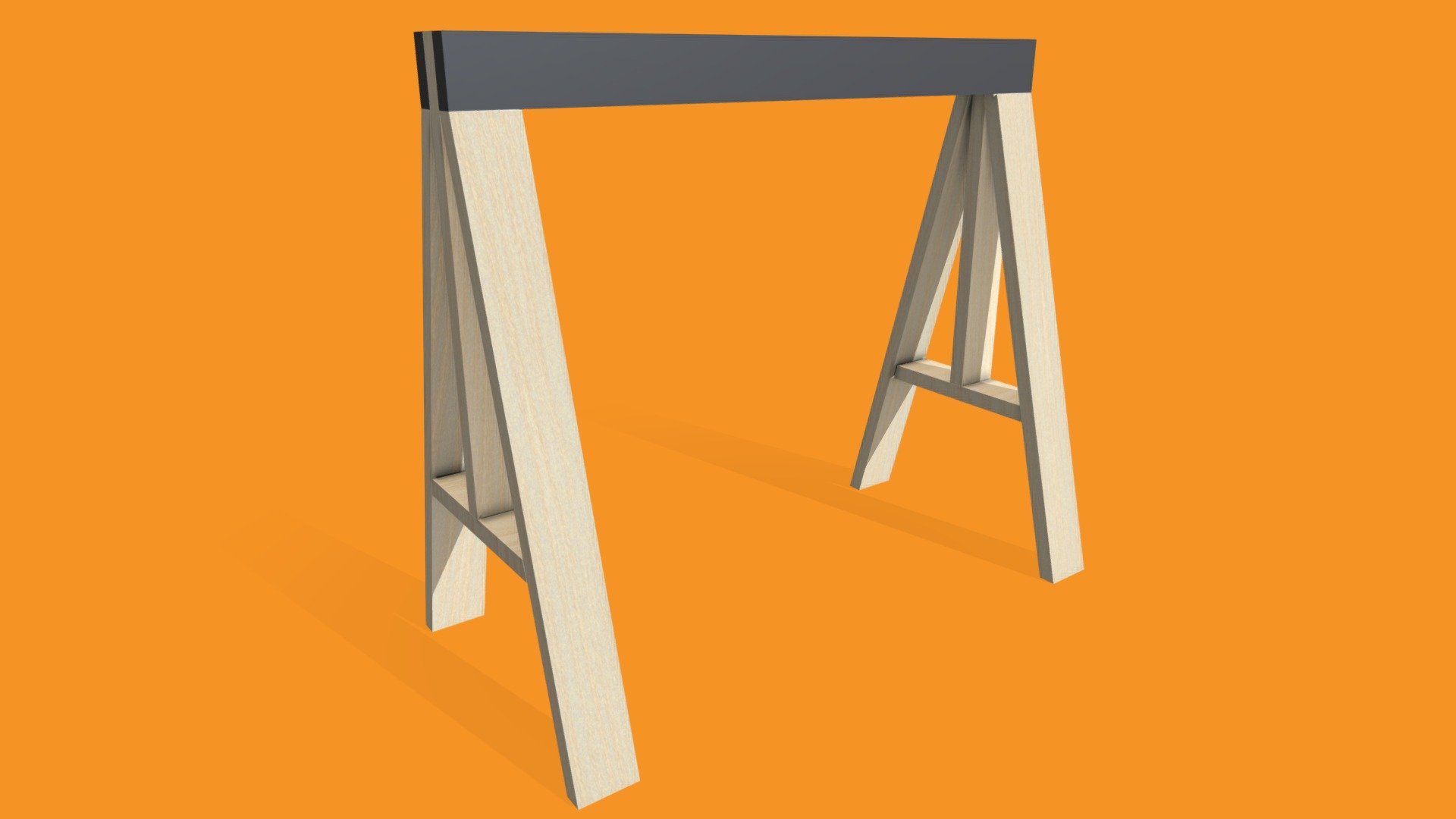 Wooden Sawhorse Support Carpentry - 3D model by We3Do (@we3DoModel ...