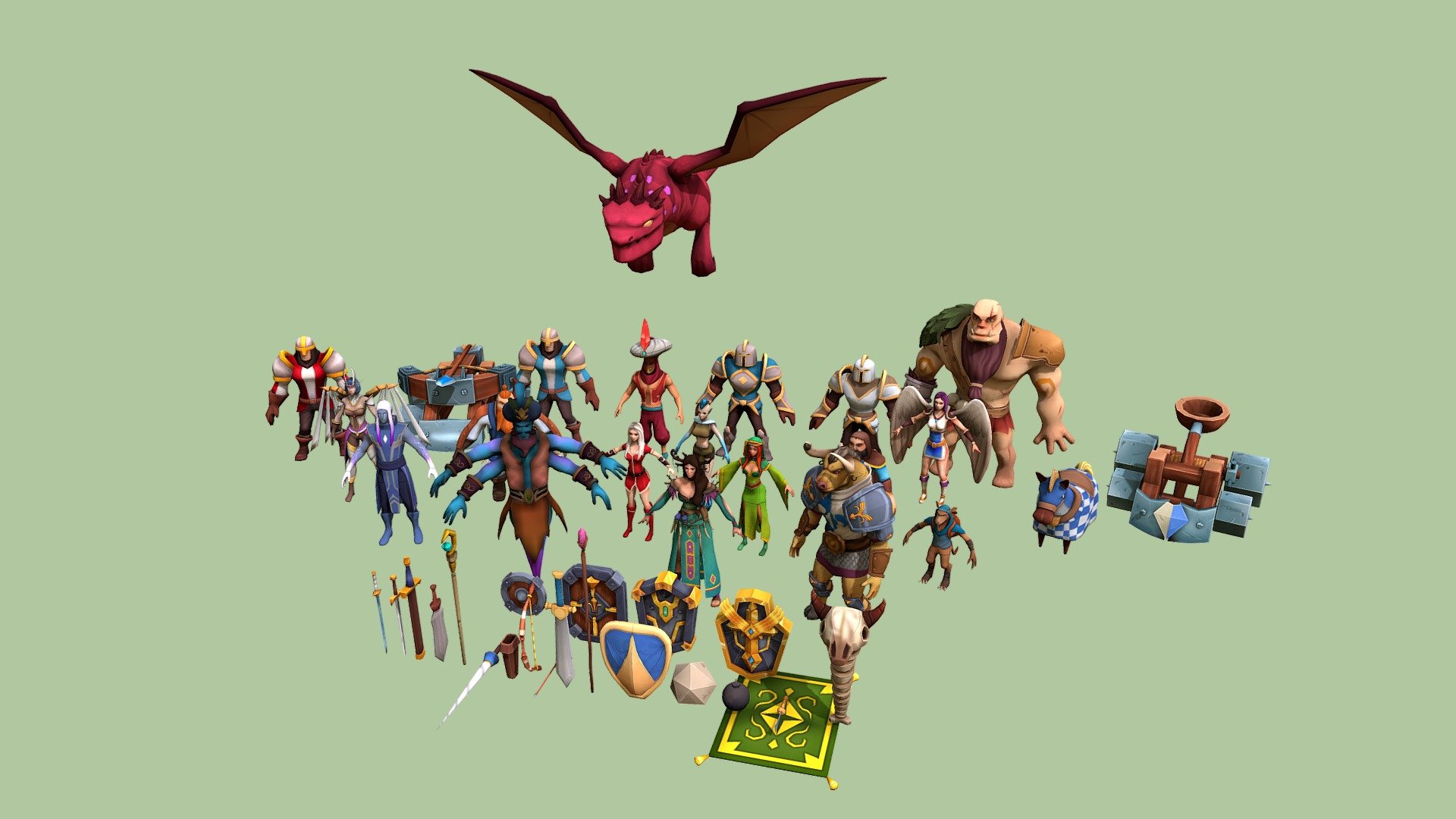 Fantasy Character Pack - 3D model by Rifat3D [4ef4983] - Sketchfab