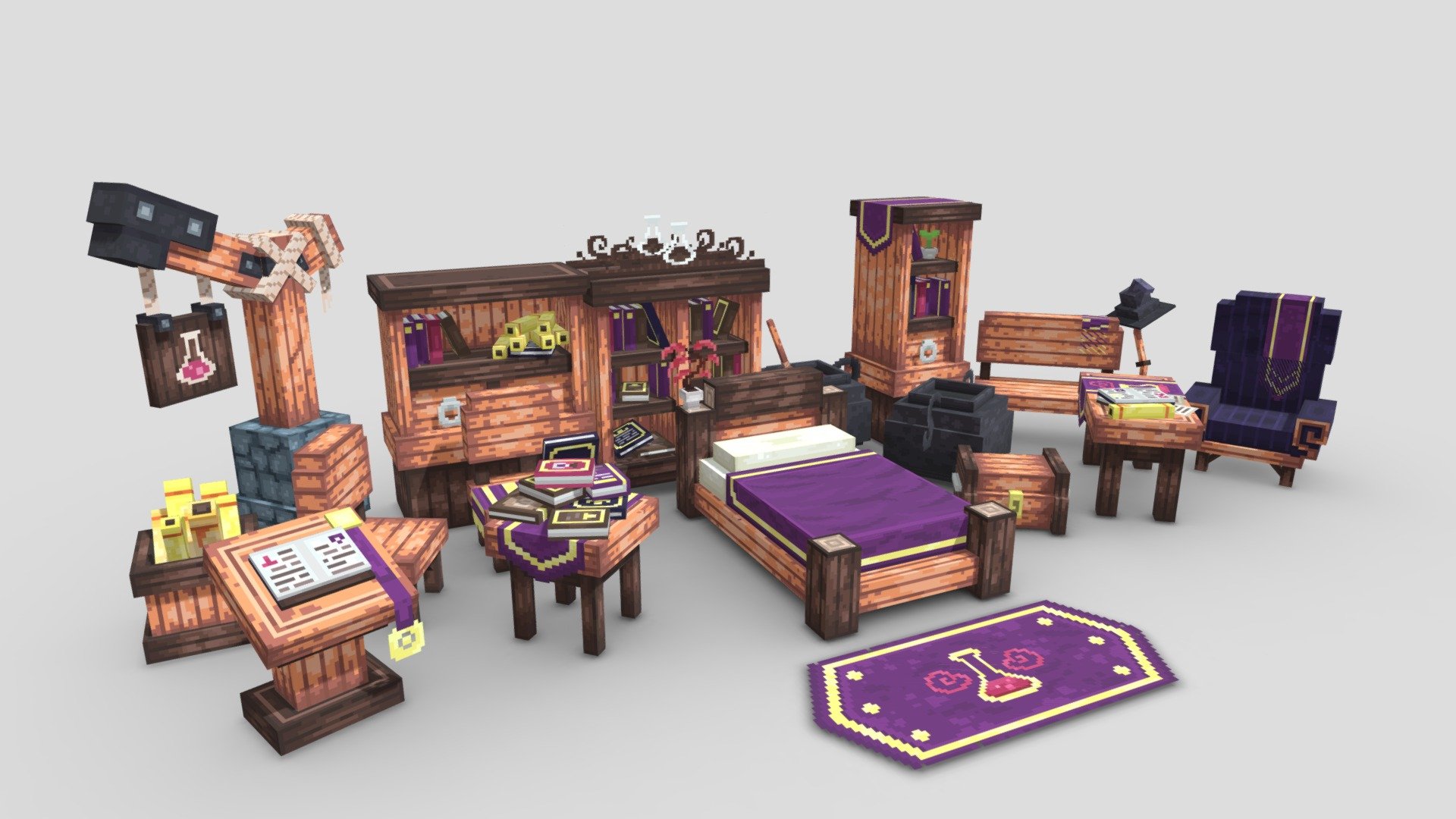 Witch Furniture Pack - Buy Royalty Free 3D model by EliteCreatures ...