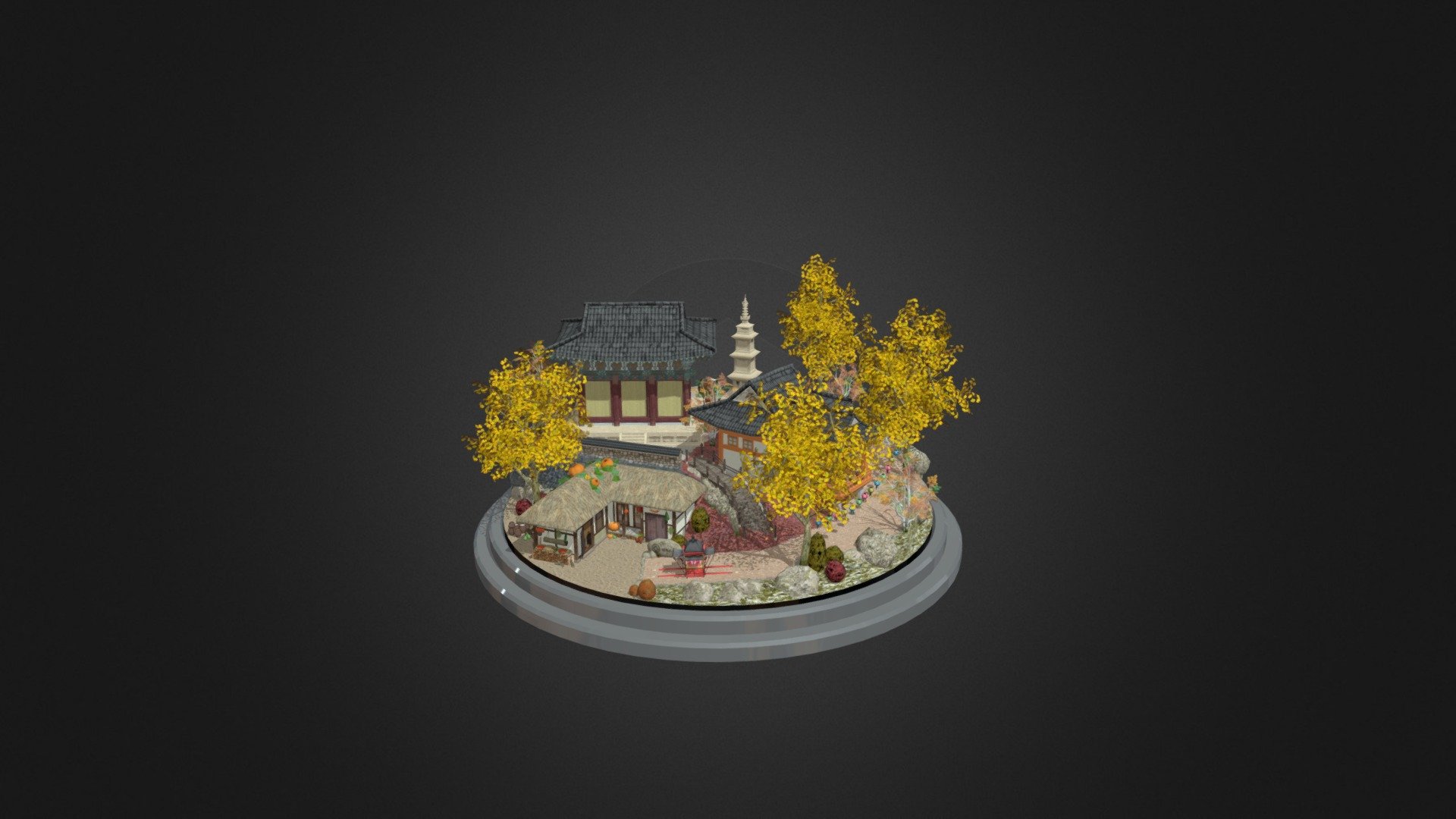 [3D Low Poly] Cityscene - Gyeongju, South-Korea - 3D model by ...
