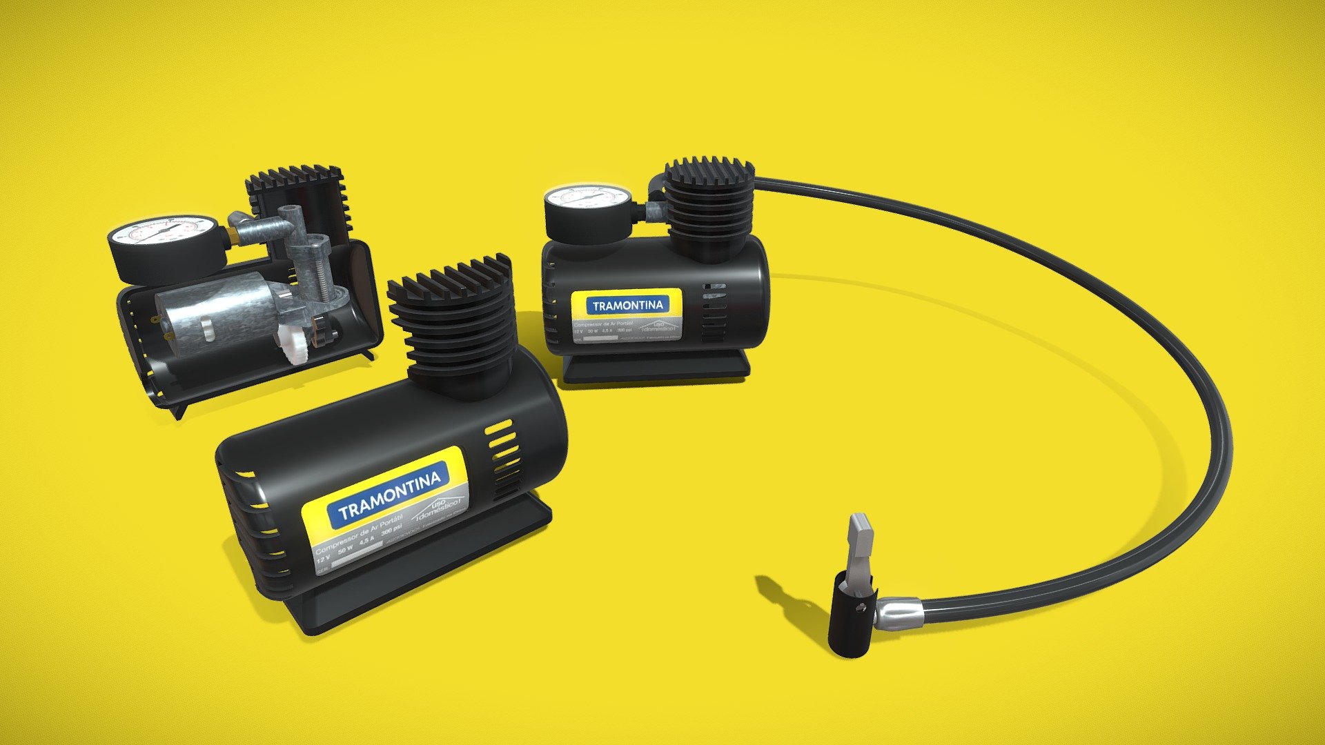 Portable mini air compressor - 3D model by Fede (@fedemergent) [4f14ce1 ...