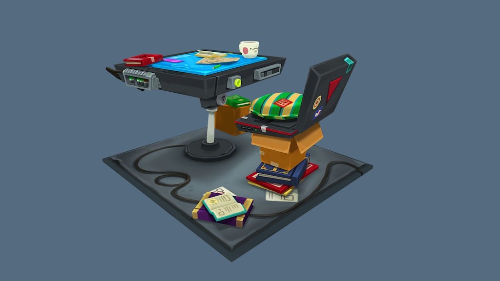 Cyberpunk - Table Scene - 3D model by Jason Rumpff (@jrumpff) [4f2d917 ...
