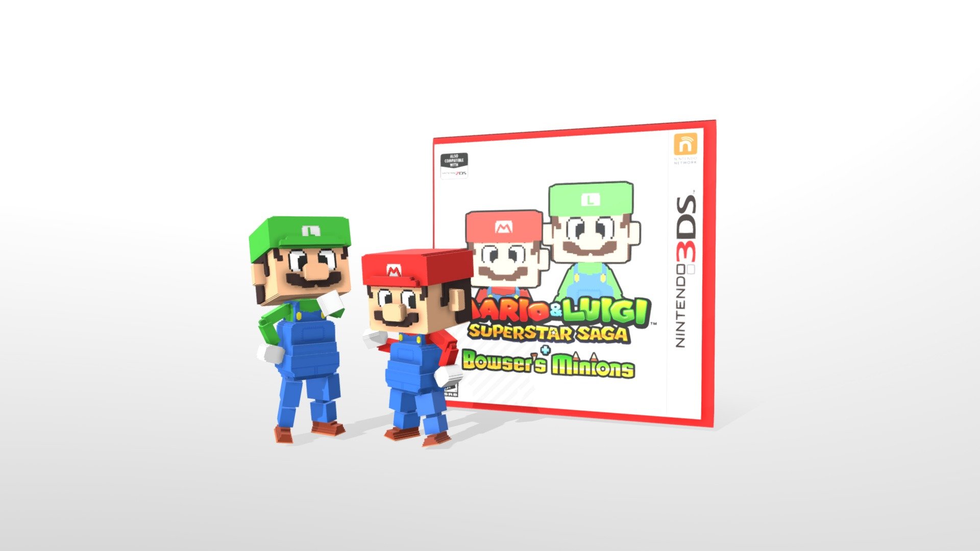 Mario[003] and Luigi[004] Voxel Nendoroid - 3D model by PolyDood ...