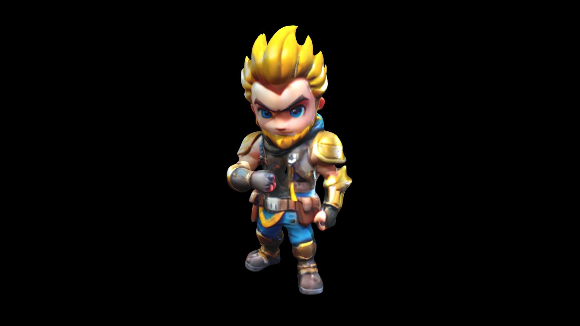 "Fierce Fighter Cartoon Hero" - Download Free 3D model by klrxyz ...