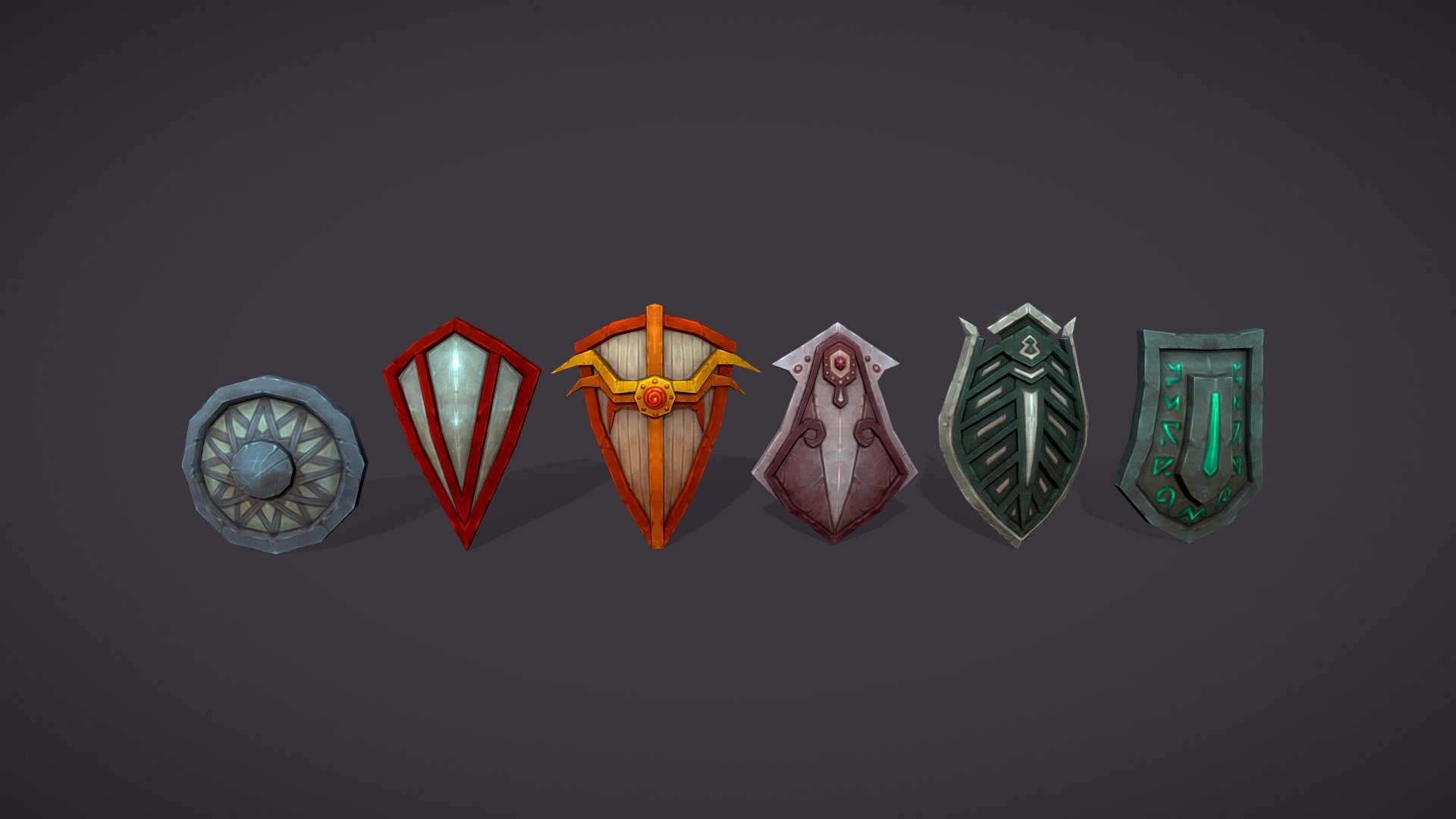 Fantasy shields set - 3D model by cattleya [4f3ebba] - Sketchfab