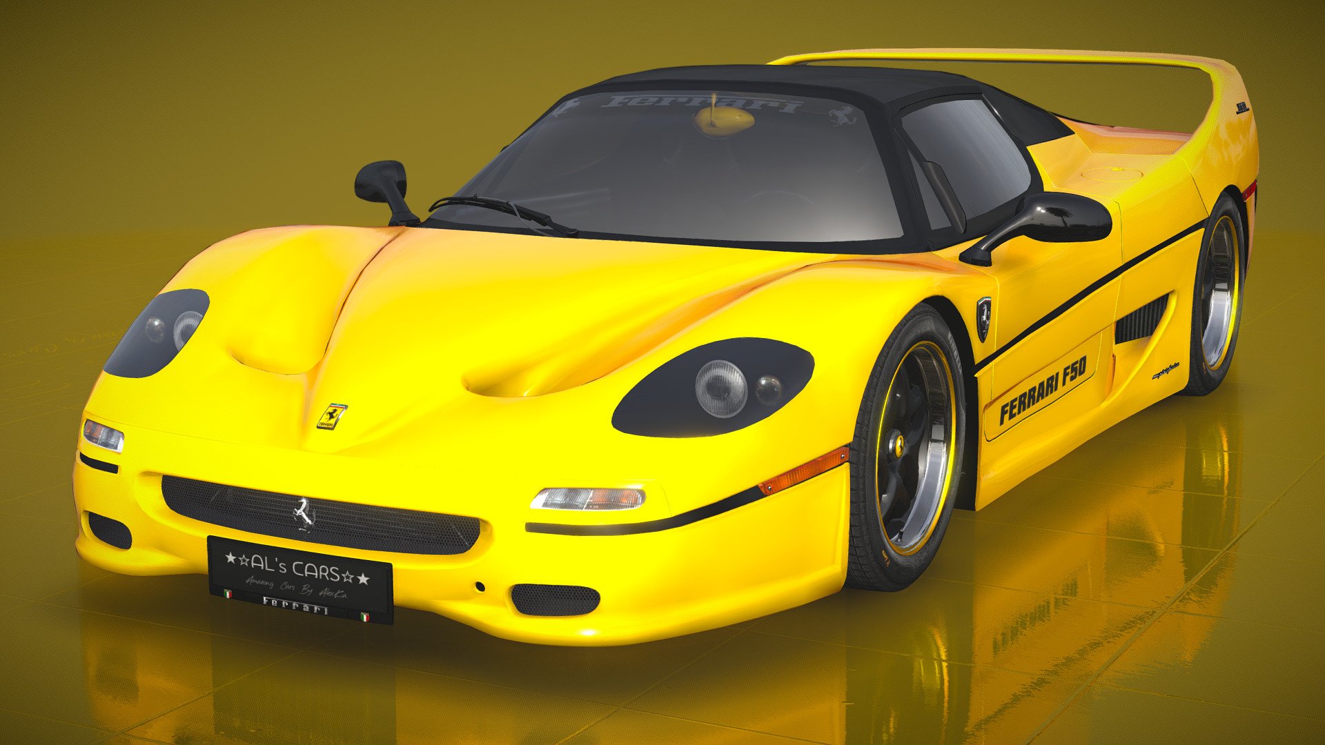 Ferrari F50 1995 💛🖤 - Download Free 3D model by ᗩᒪE᙭. Kᗩ.🚗 (@Alex.Ka ...