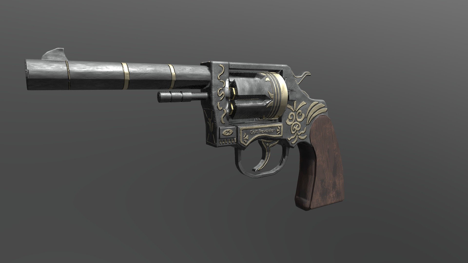 Revolver Colt Gold - 3D model by omarma39 [4f56d41] - Sketchfab