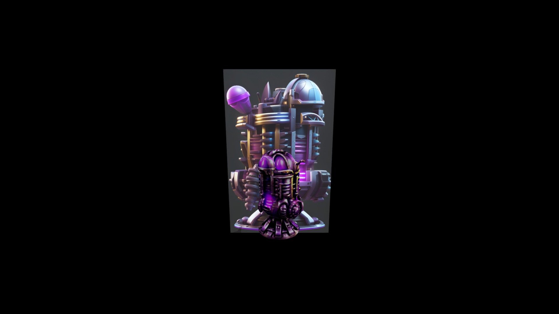 "Futuristic Robot Sculpture with Purple Lightin - Download Free 3D ...