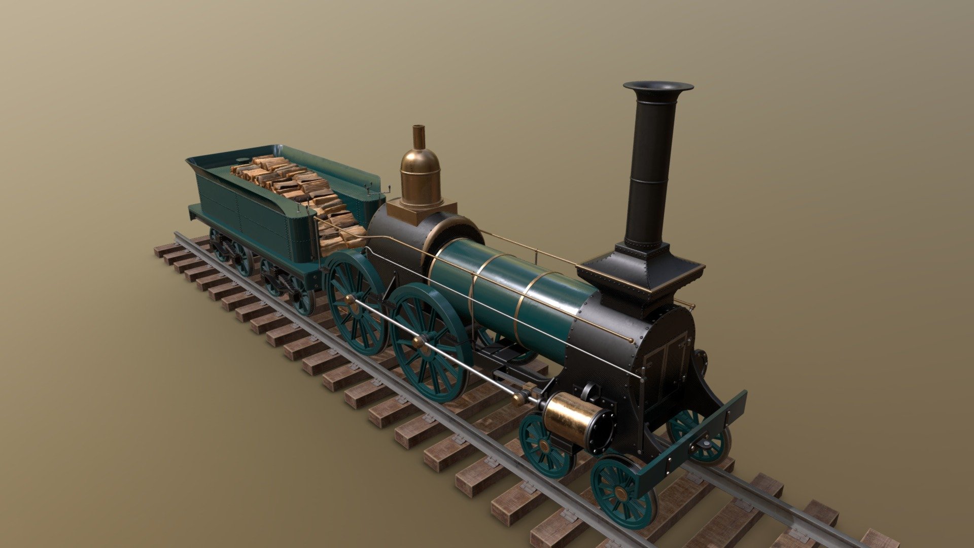Steam Train 2-2-0 - 3D model by Volodymyr_Kuzmenko (@Sgt_Grapefruit ...