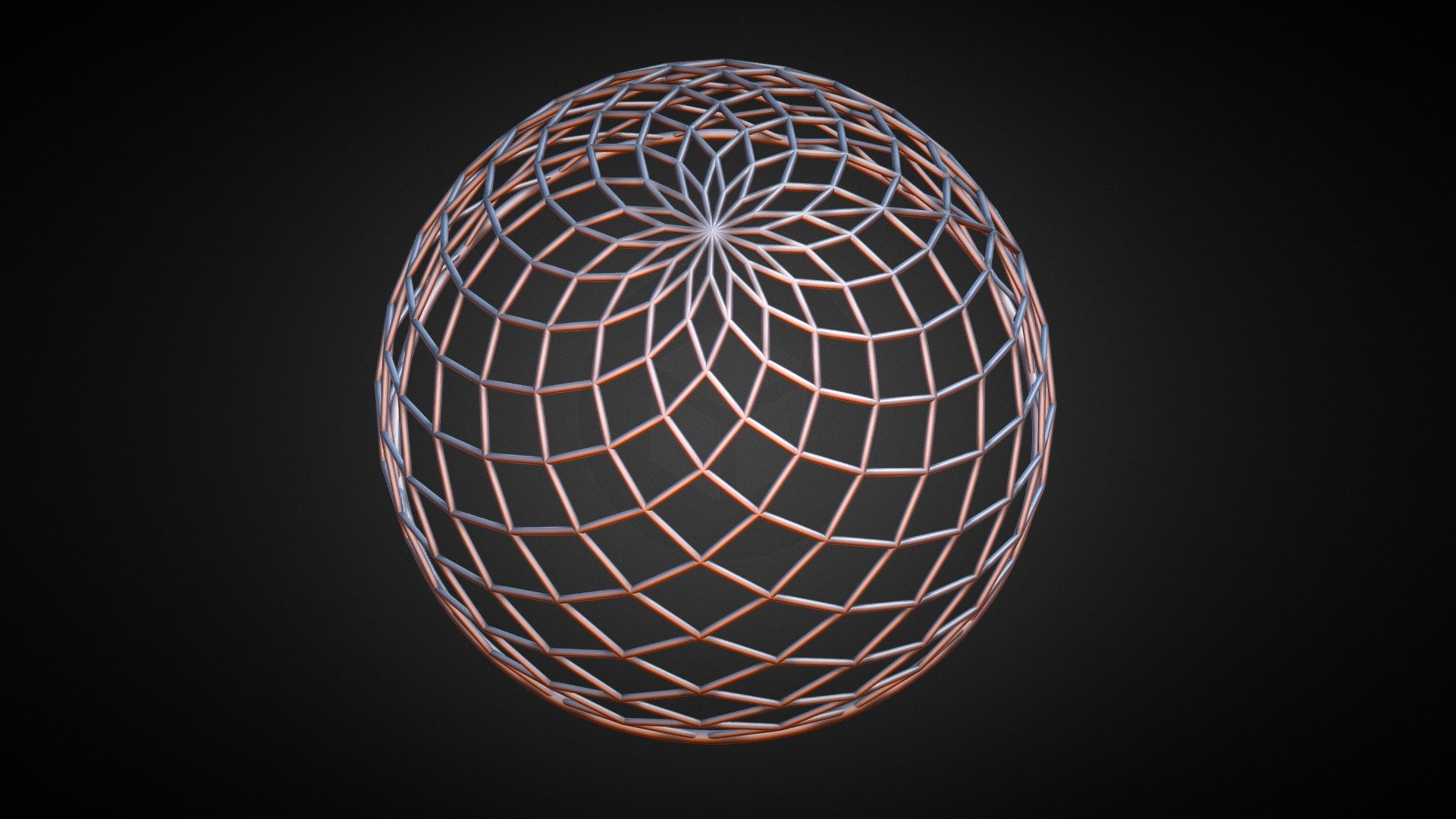 Hexagonal Dome Wireframe Architectural Structure - Buy Royalty Free 3D ...