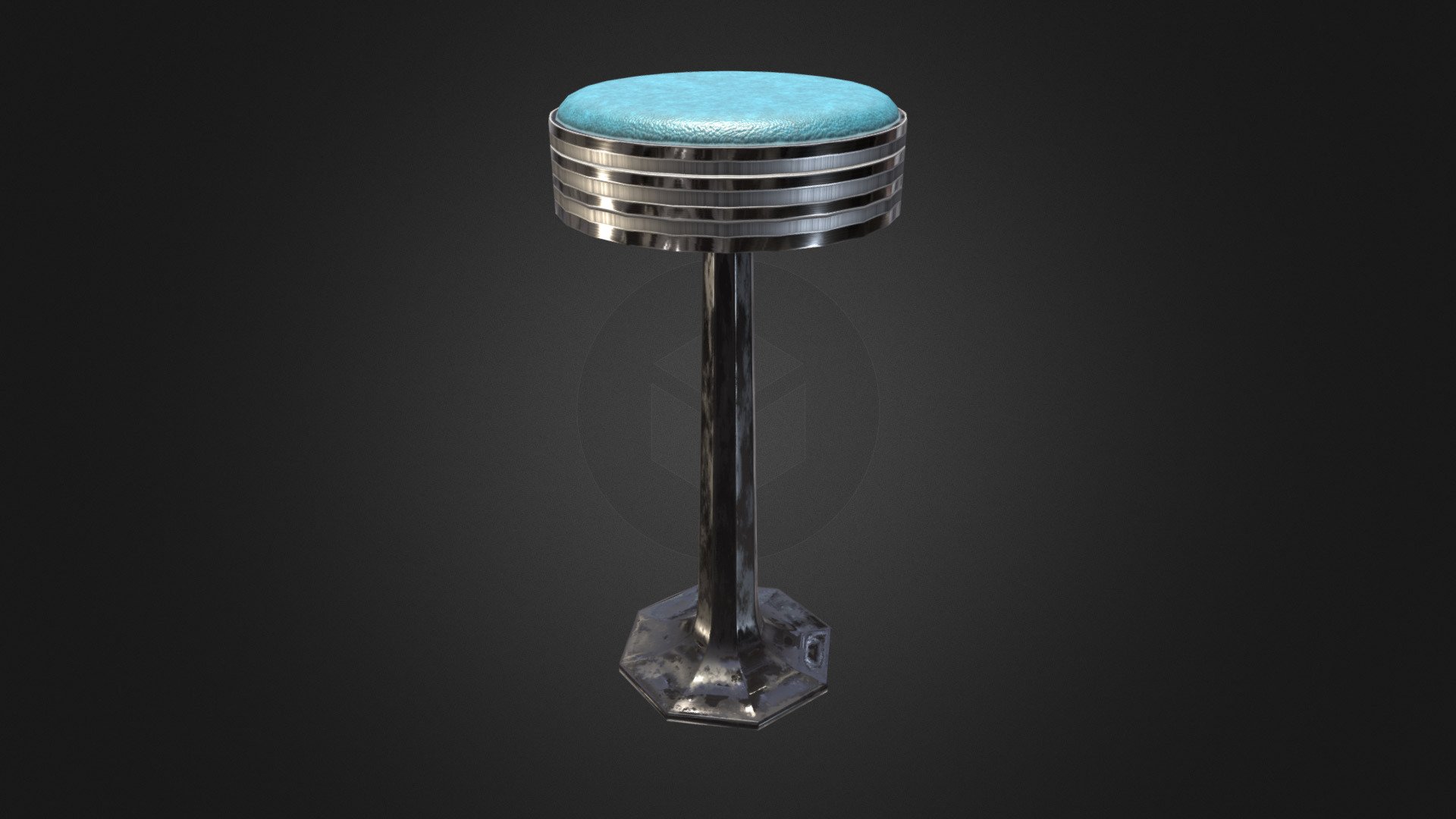 Diner Bar Stool - 3D model by Claire Daverio (@claire_daverio) [4f6767b ...
