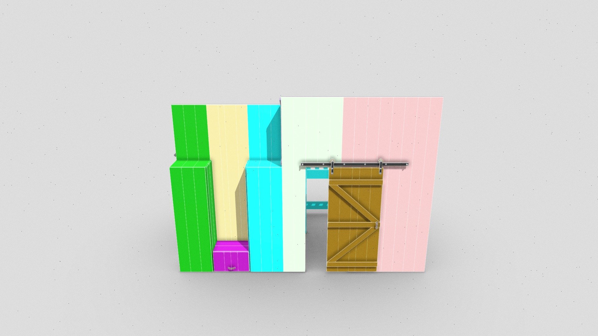 Full color coded wall - 3D model by Glamx [4f6f963] - Sketchfab