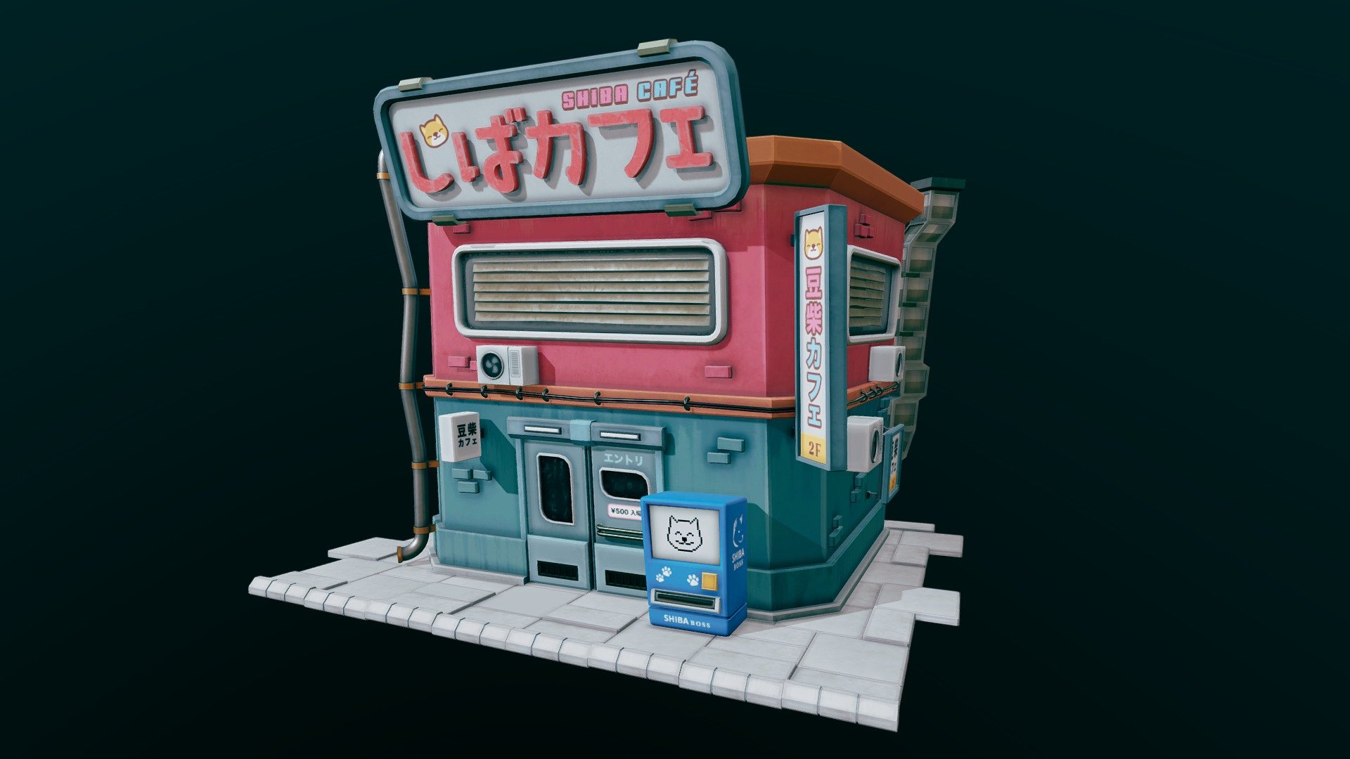 Stylized Shiba Inu Cafe - 3D model by bitdowski [4f70572] - Sketchfab