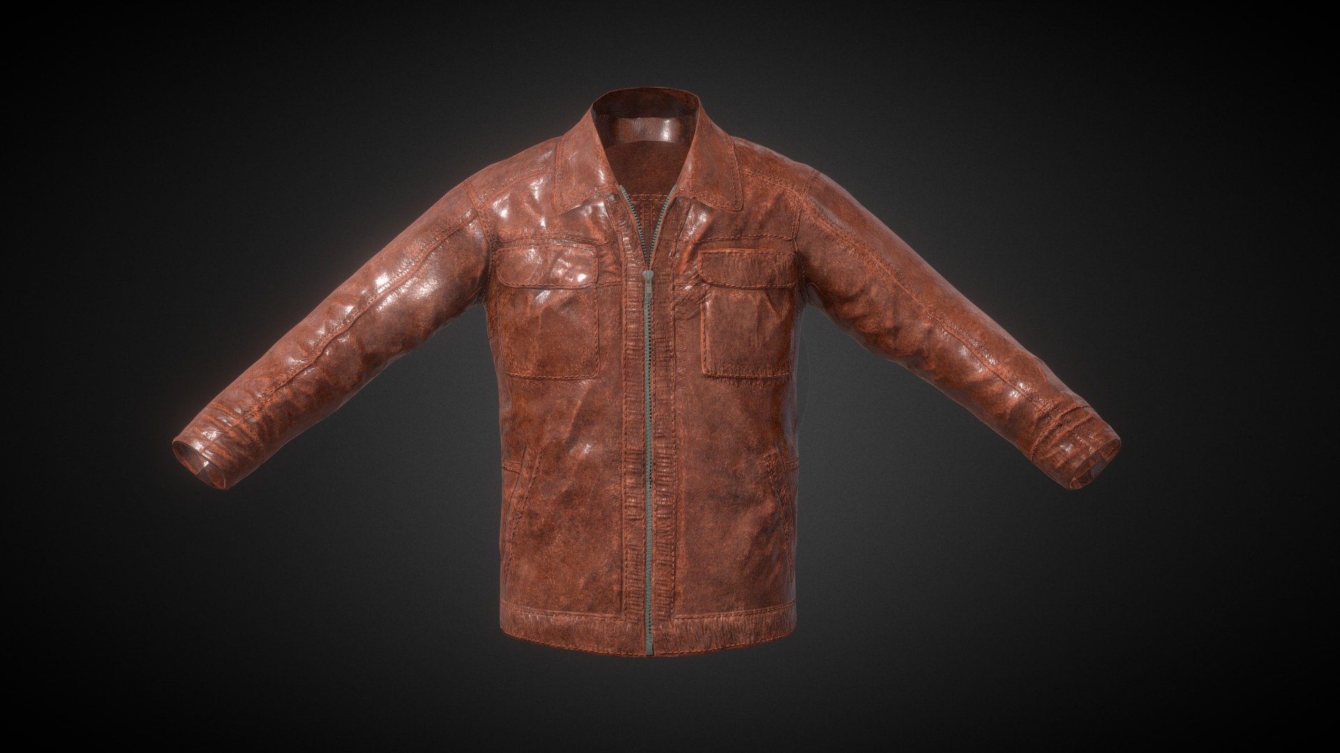Leather_Jacket_Game Asset - 3D model by CRWilyat [4f78f5e] - Sketchfab