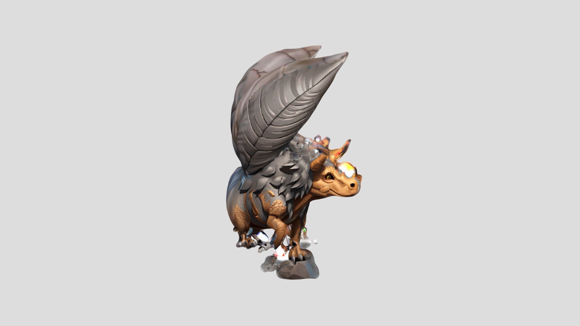 Flying Dragon Statue A statue of a winged dra - Download Free 3D model ...