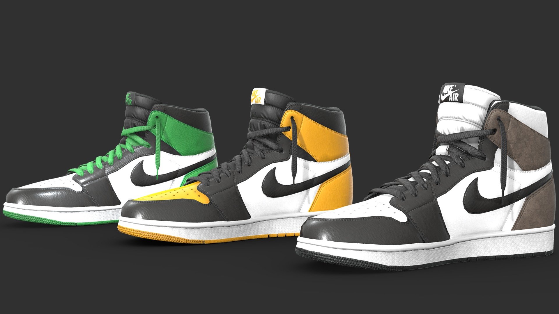 Air Jordan 1 Low Poly Triple Pack - Buy Royalty Free 3D model by Joe ...