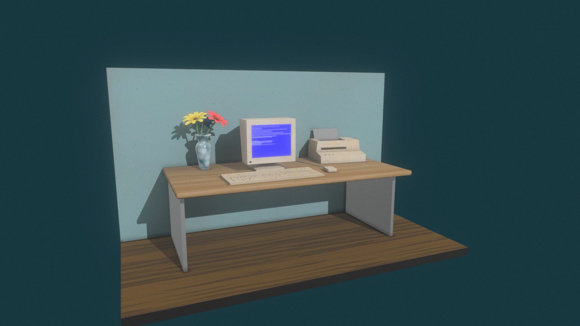 80s Stylized Computer Desk - 3D model by Aidan (@aidannaylor05 ...