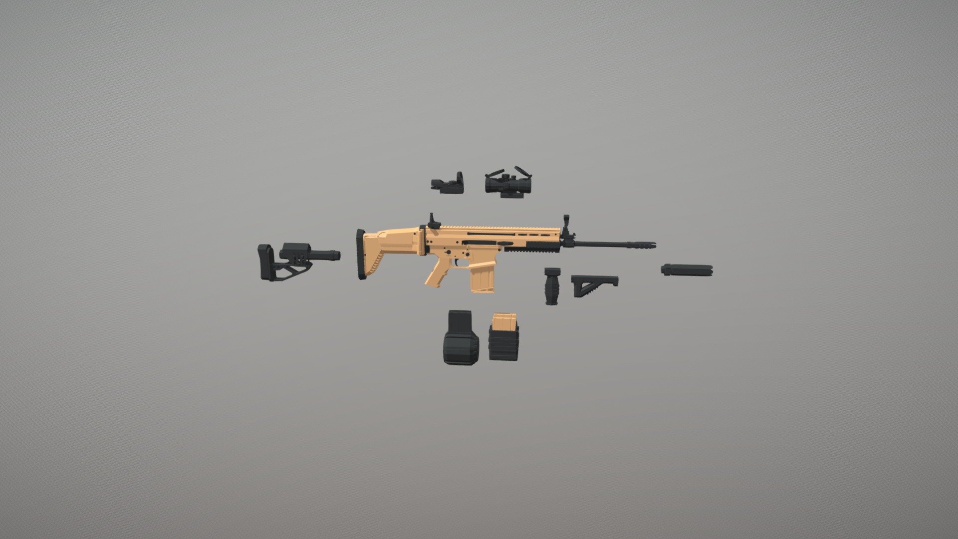 FN Scar Low-Poly - Download Free 3D model by wallon (@realwallon ...