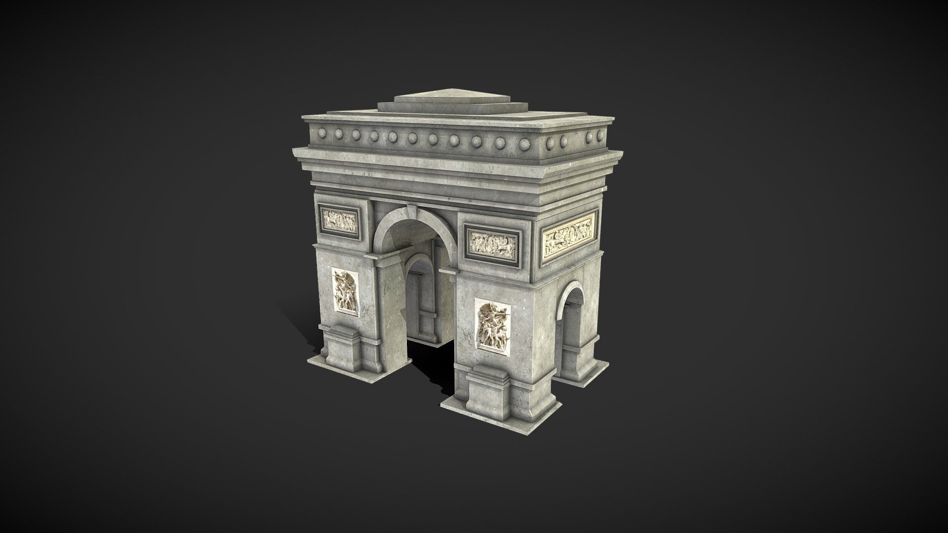Arc de Triomphe lop poly 3D model - 3D model by Deepak_Sharma [4f9d908 ...