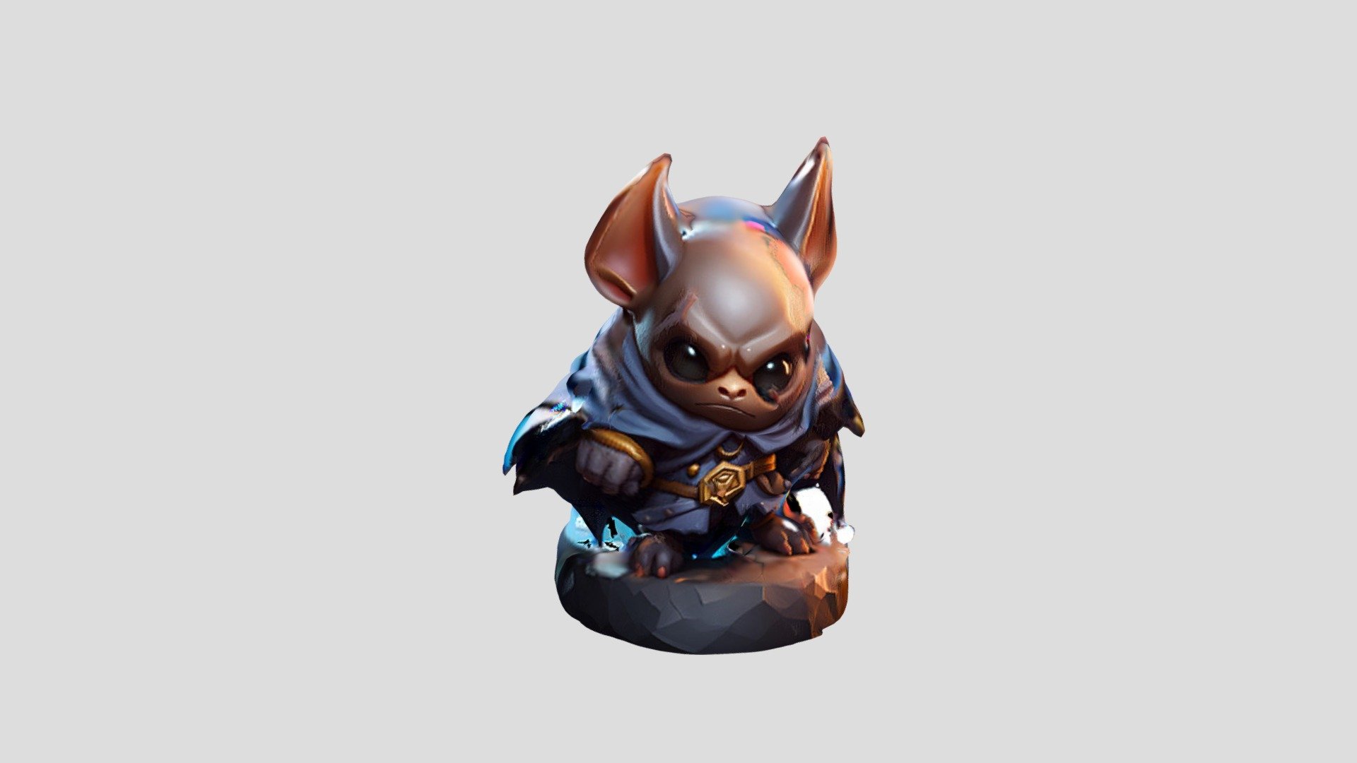 A small, cartoonish bat character standing on a - Download Free 3D ...
