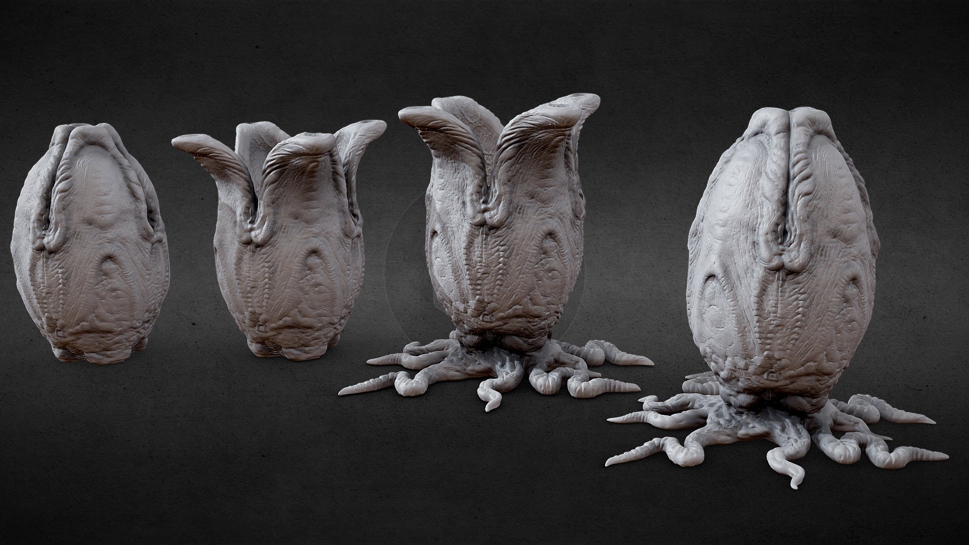 3D PRINTABLE ALIEN COVENANT EGGS FOUR PACK - Buy Royalty Free 3D model ...