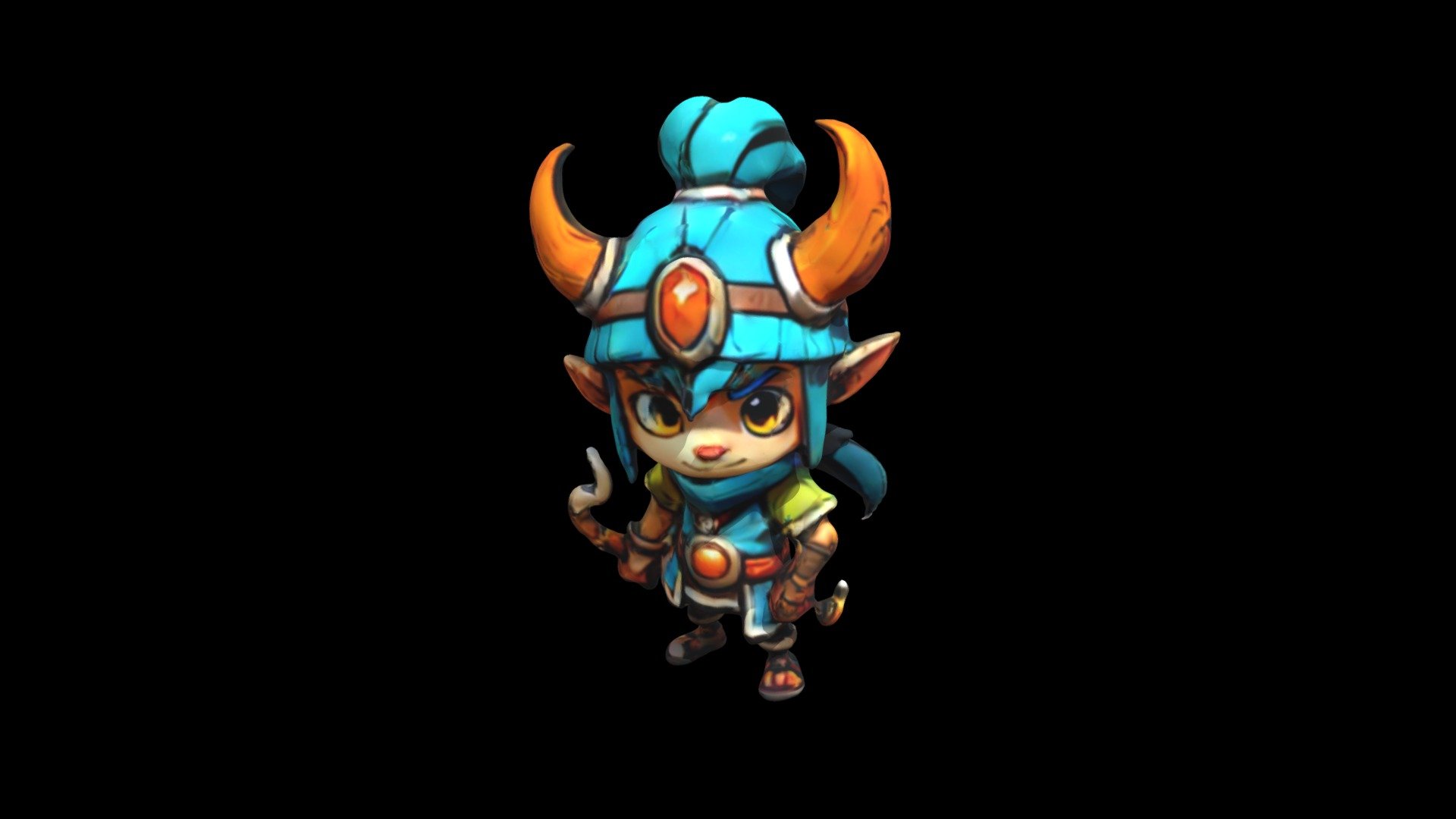 An elf character facing forward with a scowl on - Download Free 3D ...