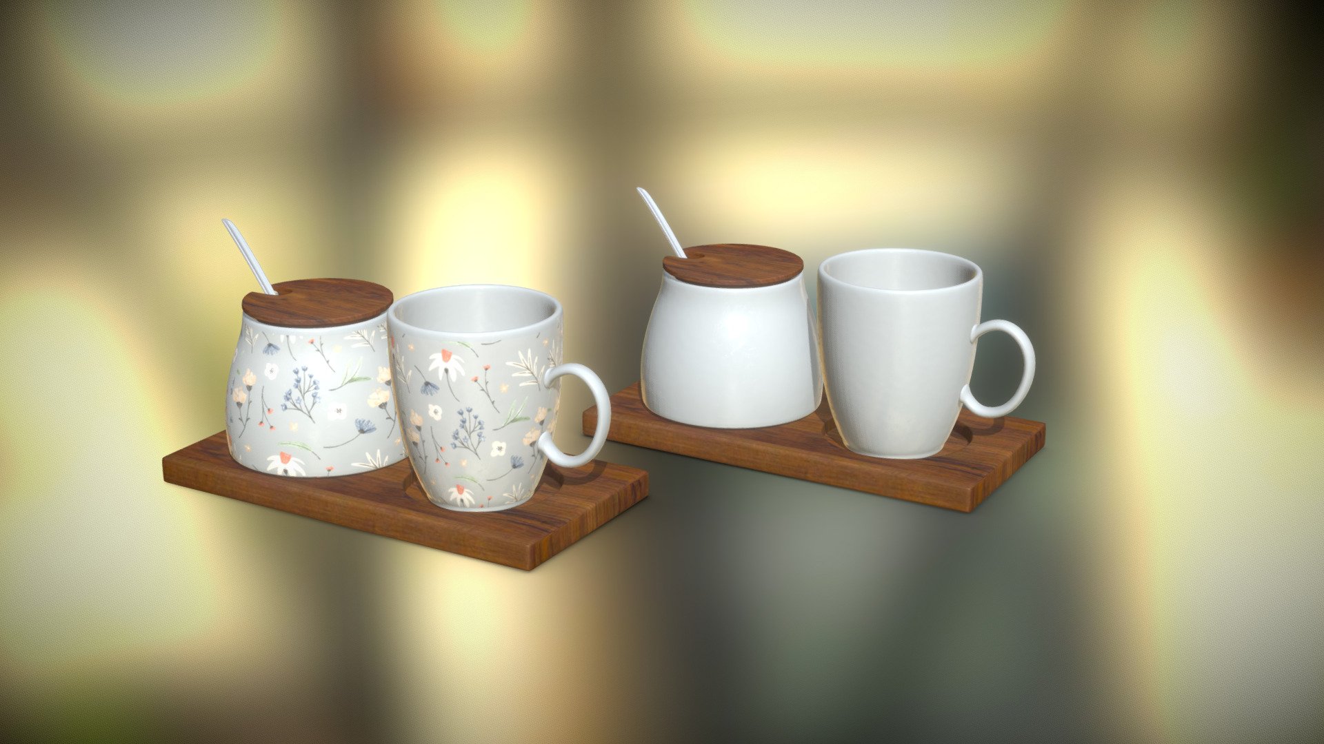 Small tea party - 3D model by aireg [4fb73ab] - Sketchfab