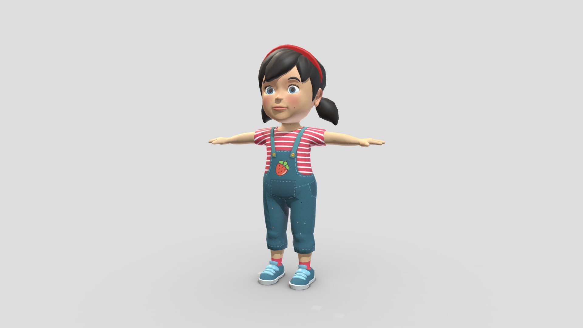 Cartoon Style Children Girl - Buy Royalty Free 3D model by Dzung Dinh ...