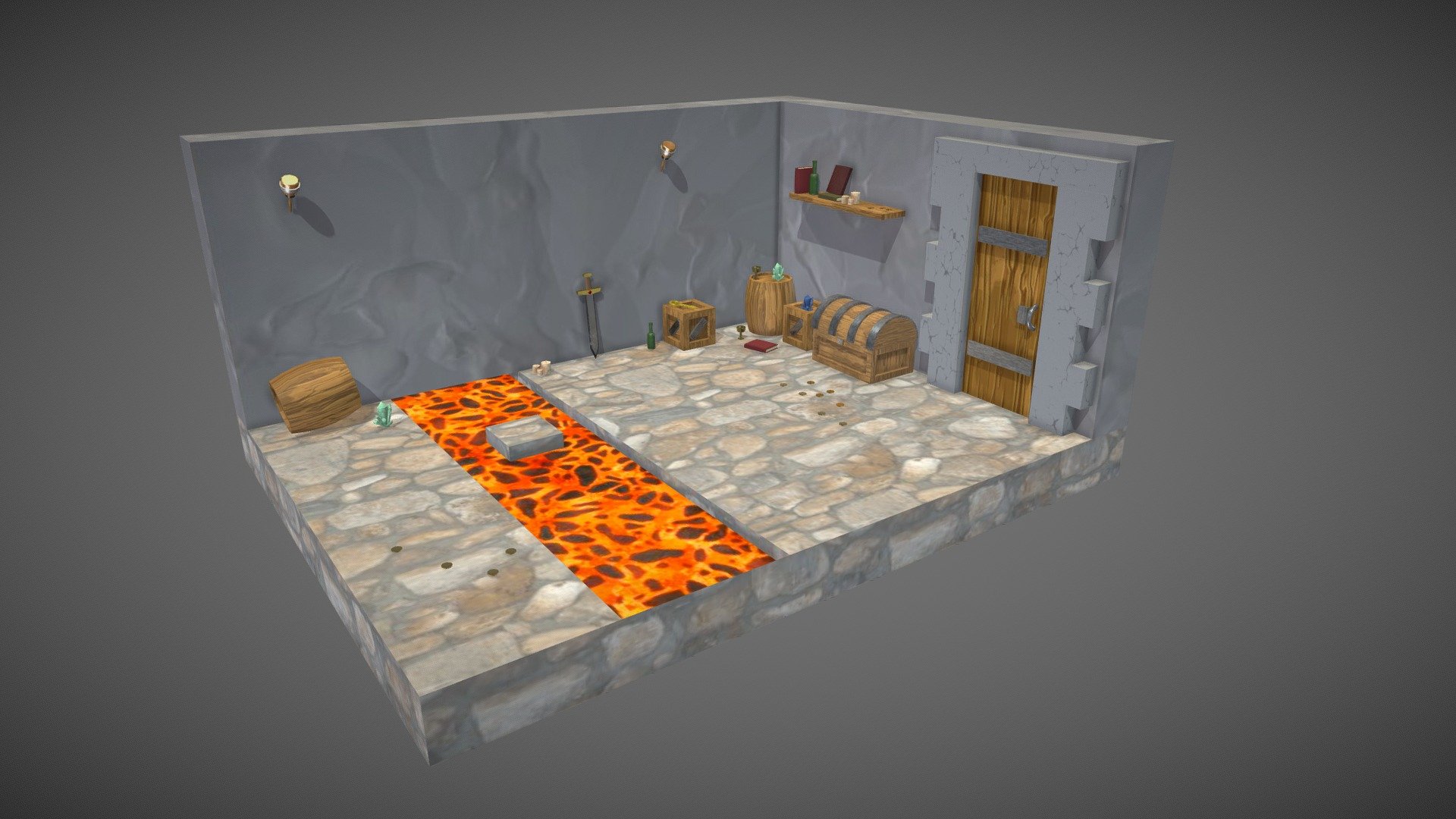 Stylised Dungeon - 3D model by djmax01 [4fbee61] - Sketchfab
