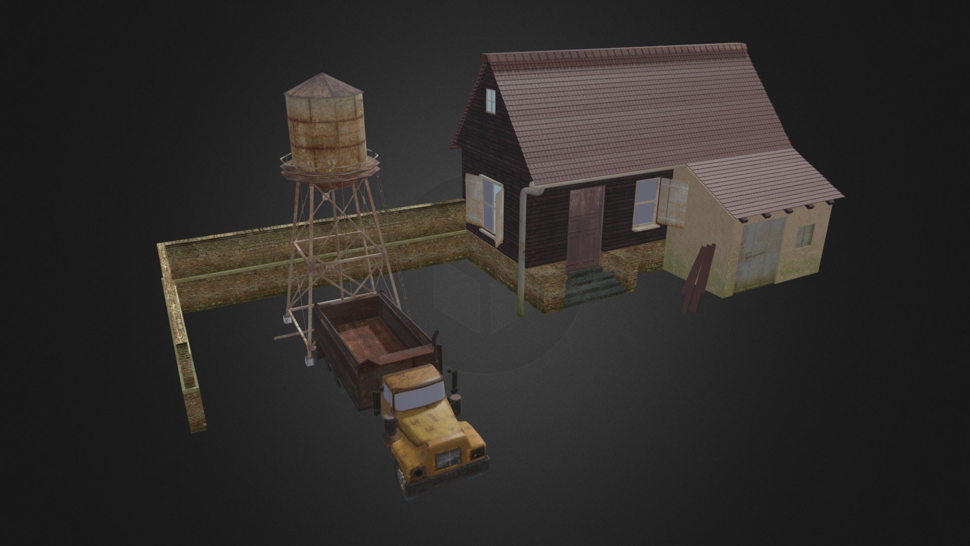 Water Tank House 3d model - 3D model by nuralam018 [4fc87b1] - Sketchfab