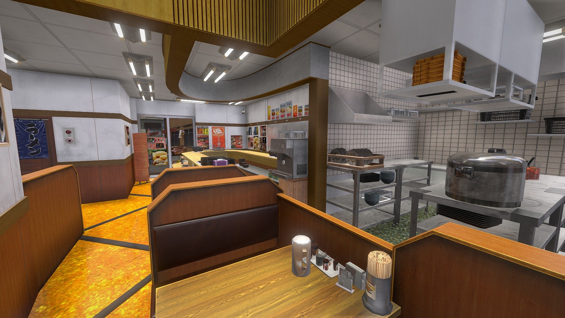 Japanese Rice Bowl Restaurant - Buy Royalty Free 3D model by animod ...