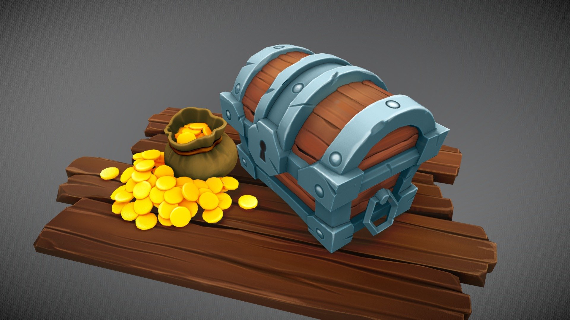 Treasure Chest Stylized - 3D model by SnowballWar [4fcc749] - Sketchfab