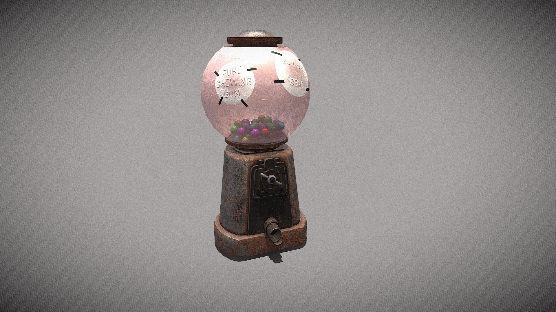 Vintage Gum Ball Machine - Download Free 3D model by gozdemrl [4fccac6 ...