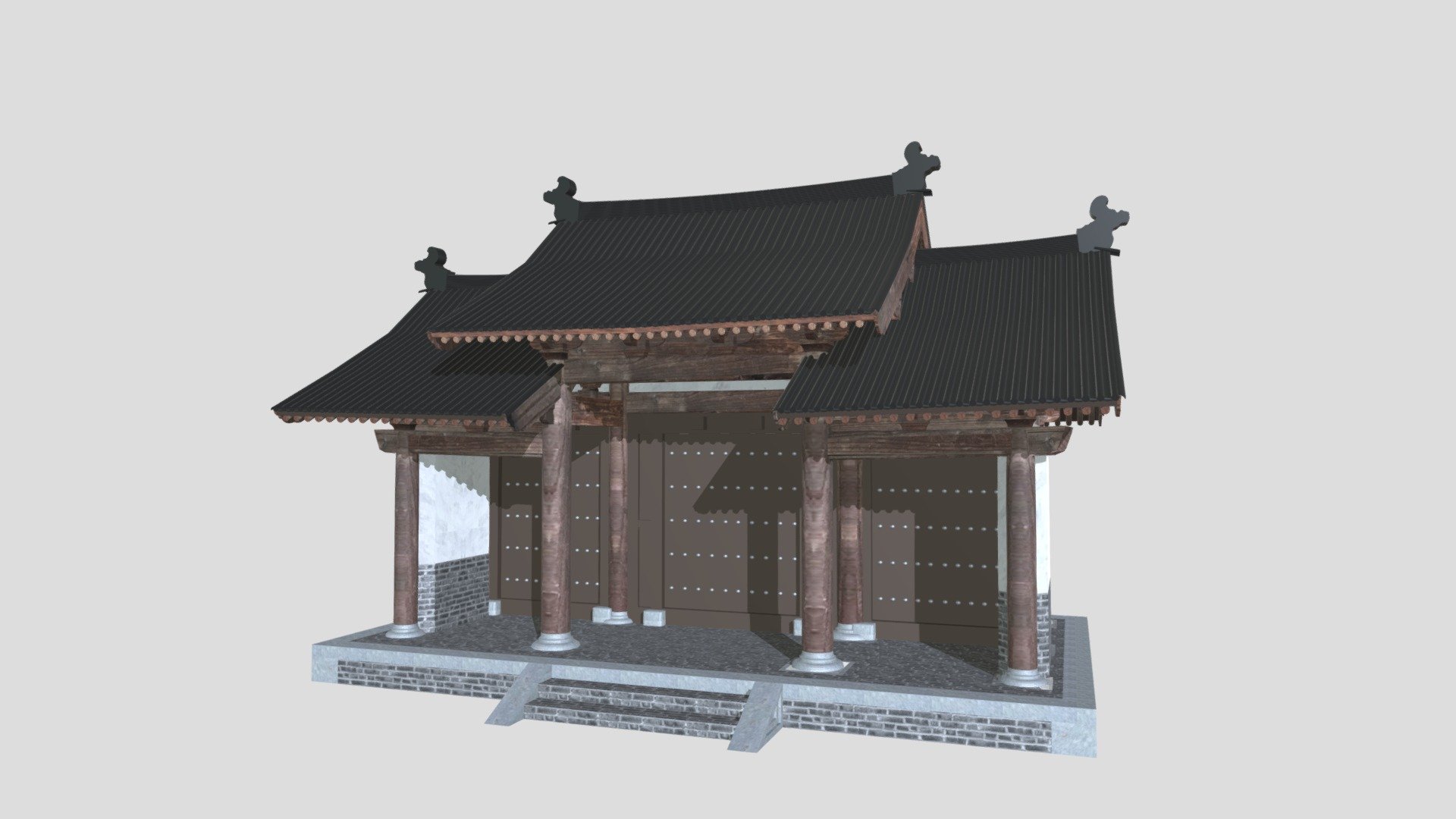 Chinese style entrance gate - 3D model by sodaX (@yinbingshi8888 ...