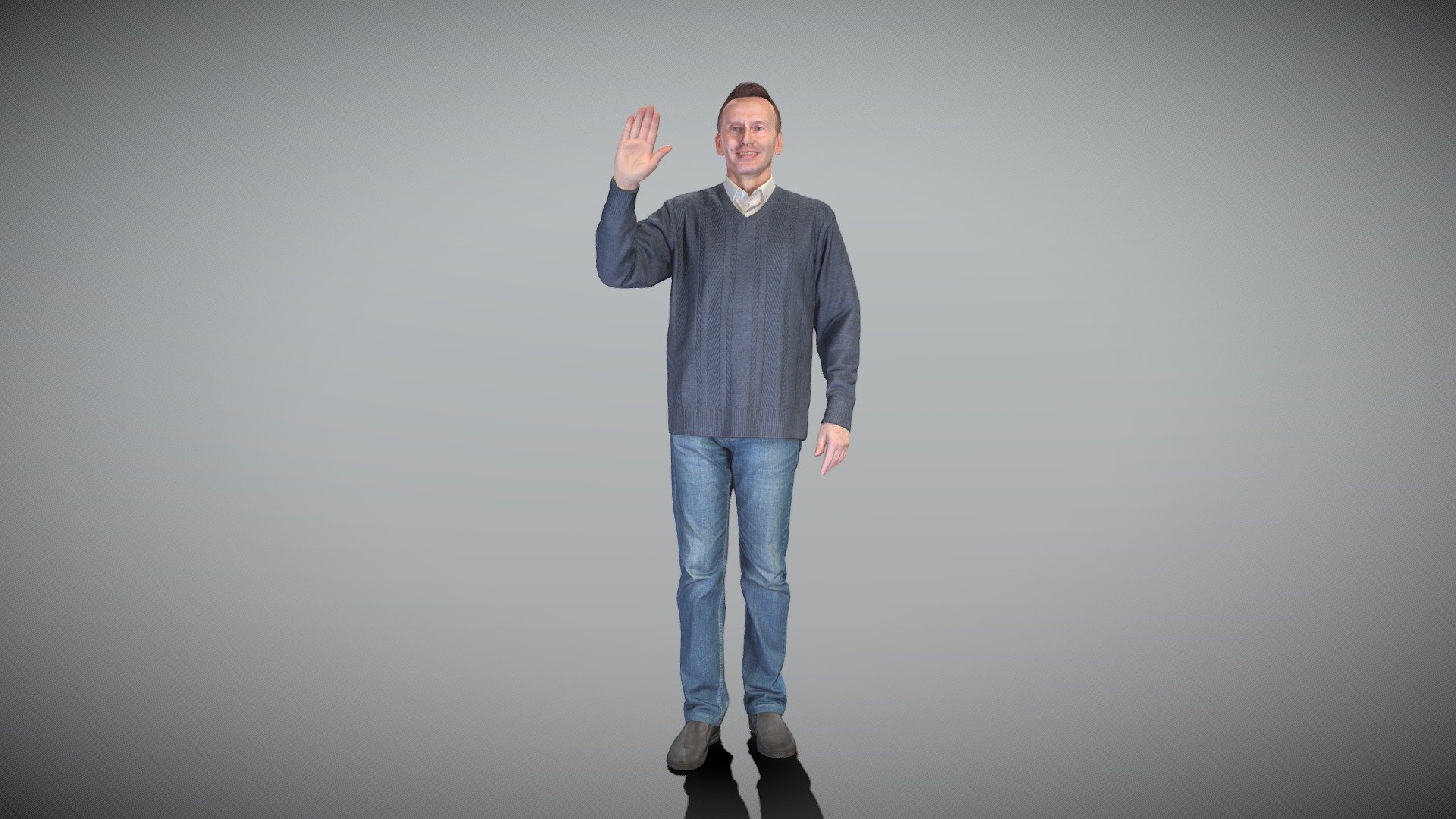 Man in sweater waving 406 - Buy Royalty Free 3D model by deep3dstudio ...