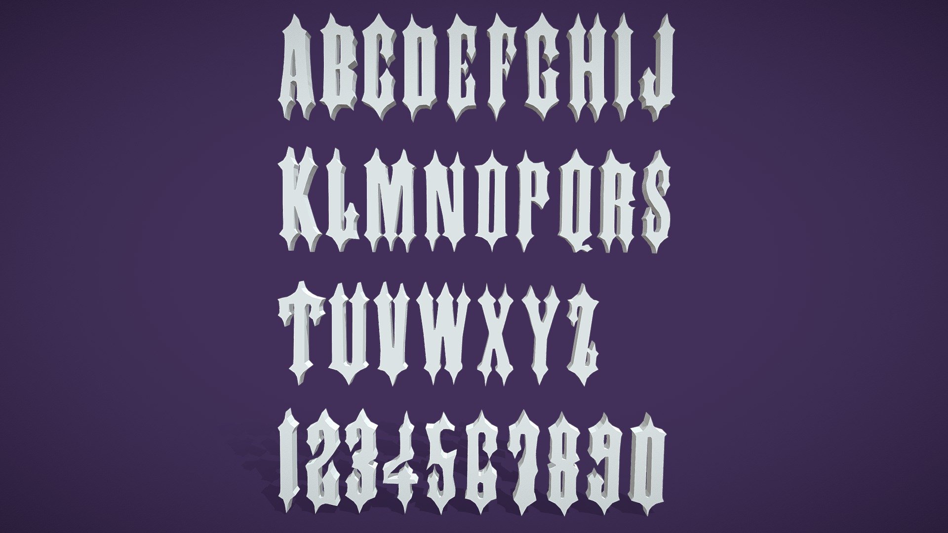 Stylize Ghotic Font - 3D model by SSCCRRATCH [4fd6969] - Sketchfab