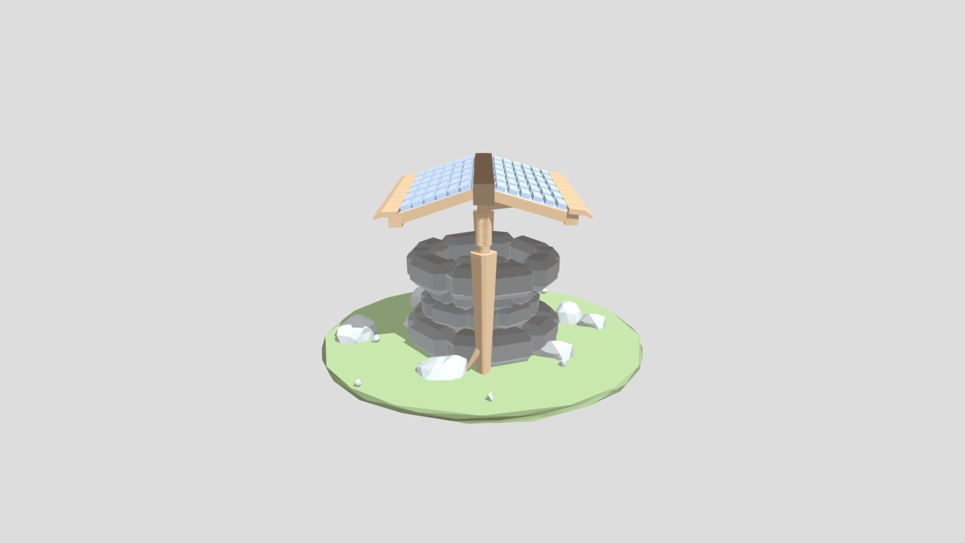 Realistic Well – Roof + Rope + Texture - 3D model by Creative Maker ...