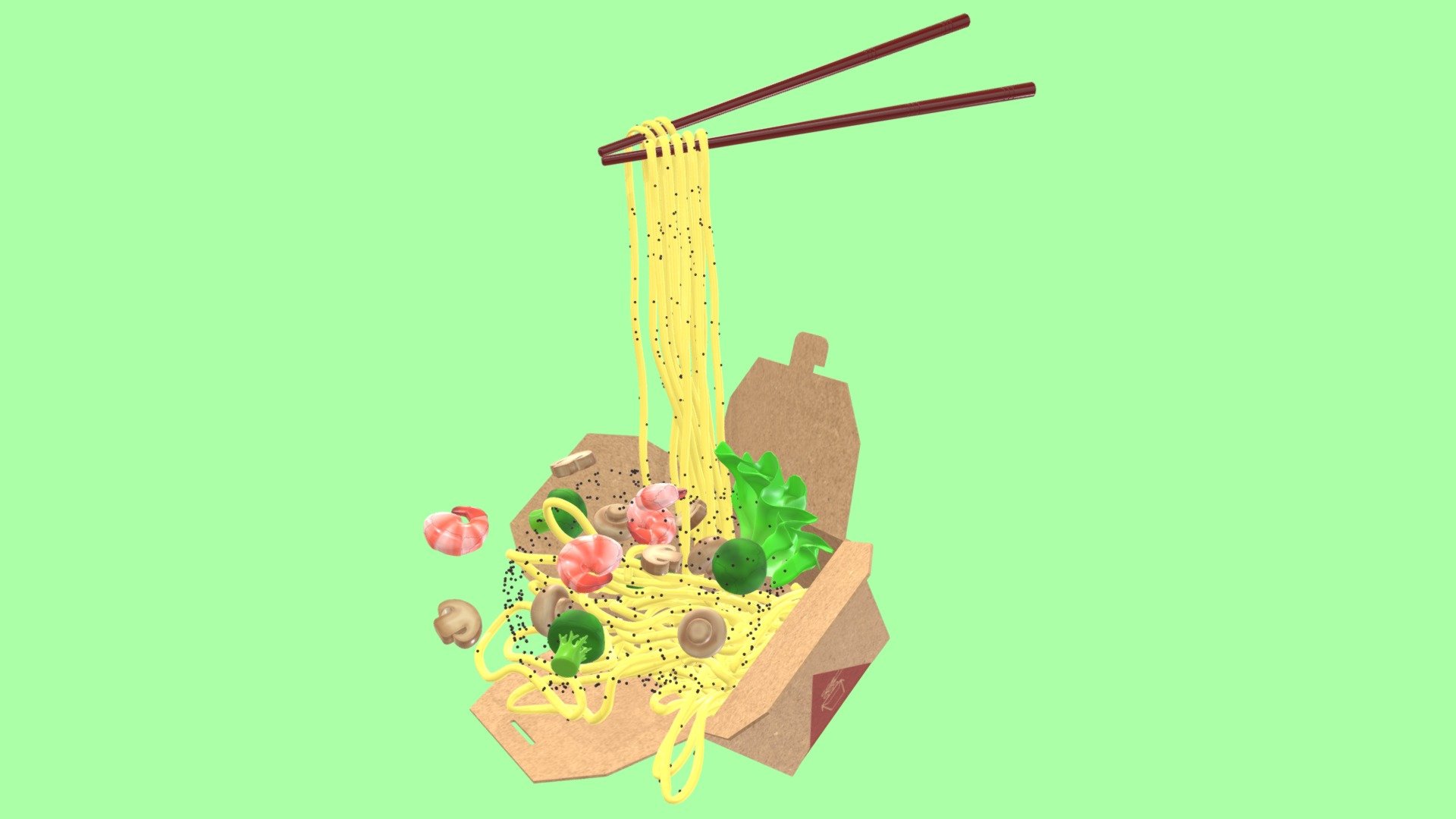 Noodle Box 002 - Buy Royalty Free 3D model by Yuprita Ragiliastri ...