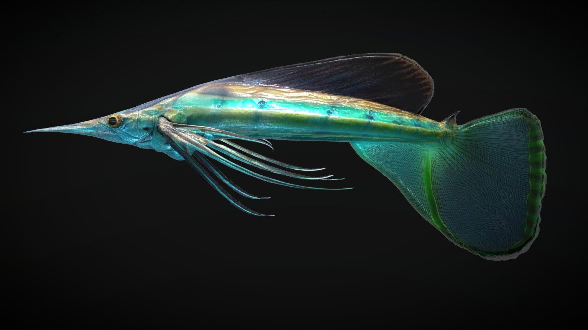 Alien Fantasy Fish - Star Darter - Buy Royalty Free 3D model by ...