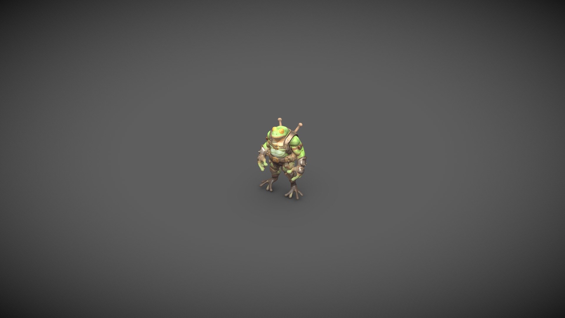 Strong anthropomorphic frog warrior with armor - 3D model by joshopel ...