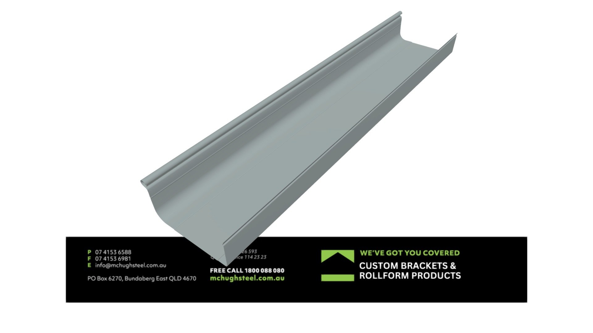 CQ175WY McHugh Quad Gutter175mm Colorbond Windsp - 3D model by ...