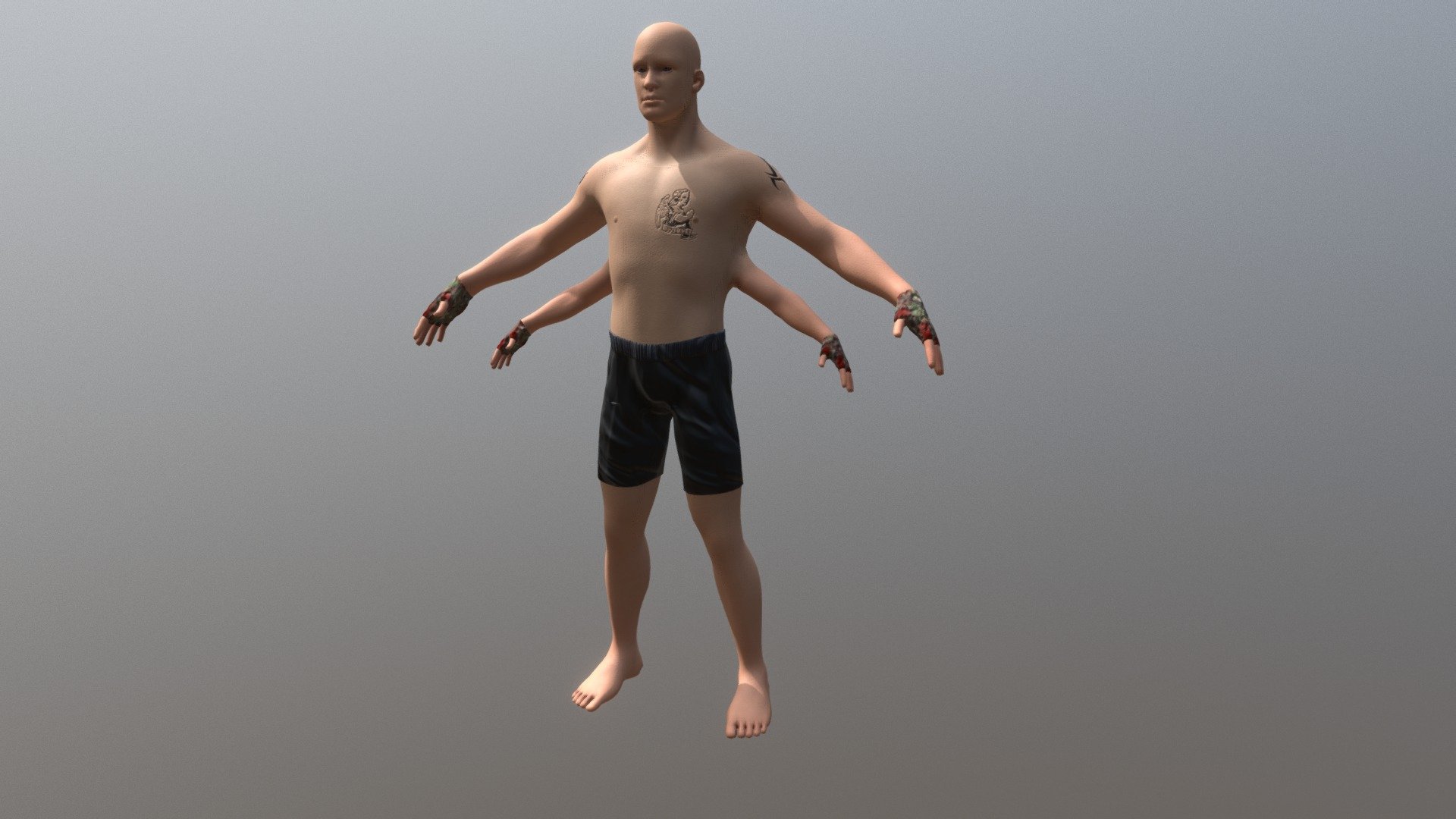 4 handed fighter - 3D model by CedrikGG [500b254] - Sketchfab